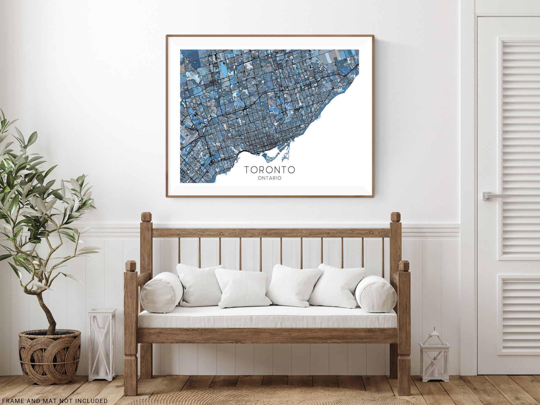 Toronto Map of Toronto Art Print, Denim Blue Geometric Toronto Ontario ...