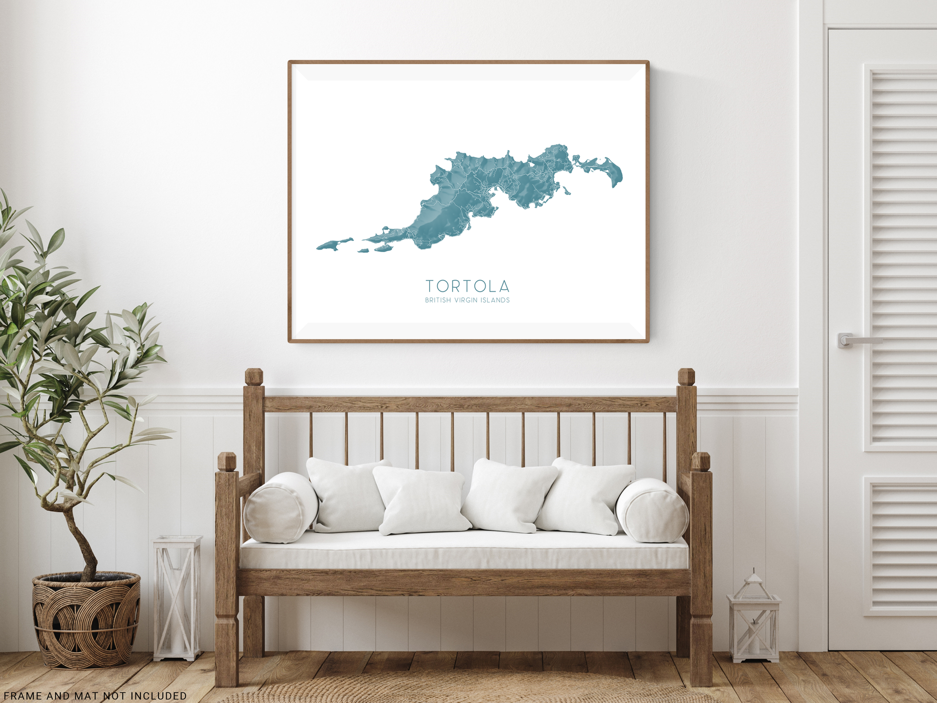 Tortola British Virgin Islands Map Wall Art Poster Print, BVI Caribbea ...