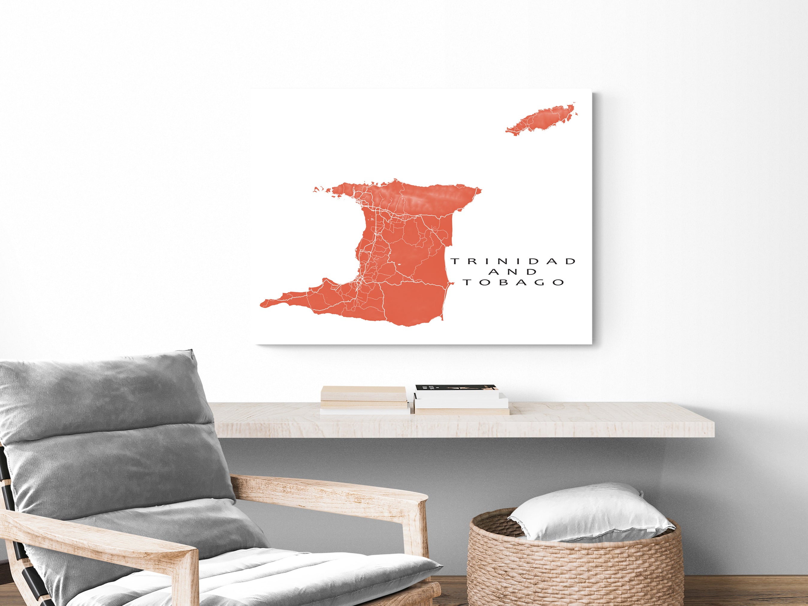 Trinidad and Tobago Map Print Poster, Trinidad Wall Art Prints, Caribb ...