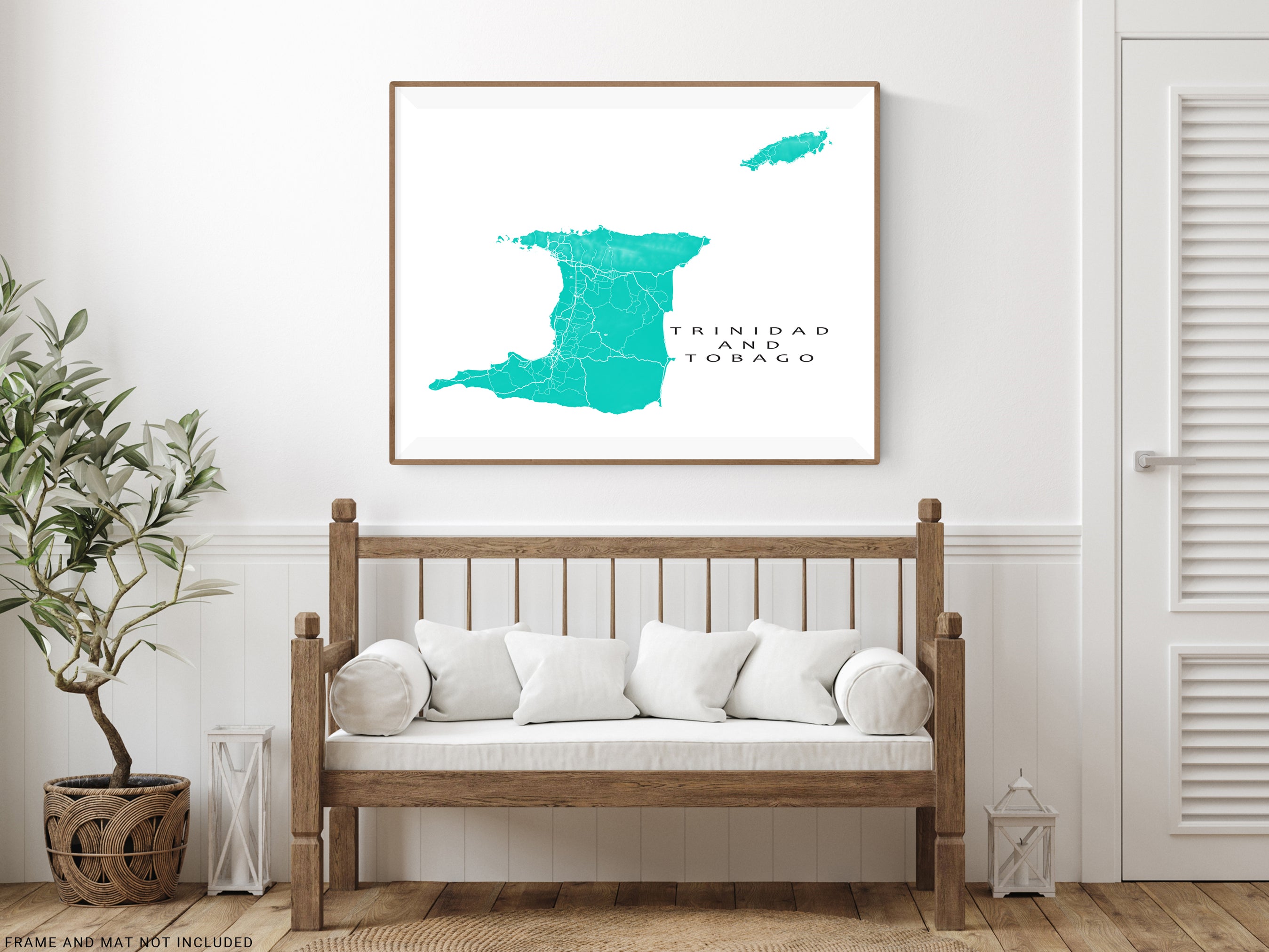 Trinidad and Tobago Map Print Poster, Trinidad Wall Art Prints, Caribb ...