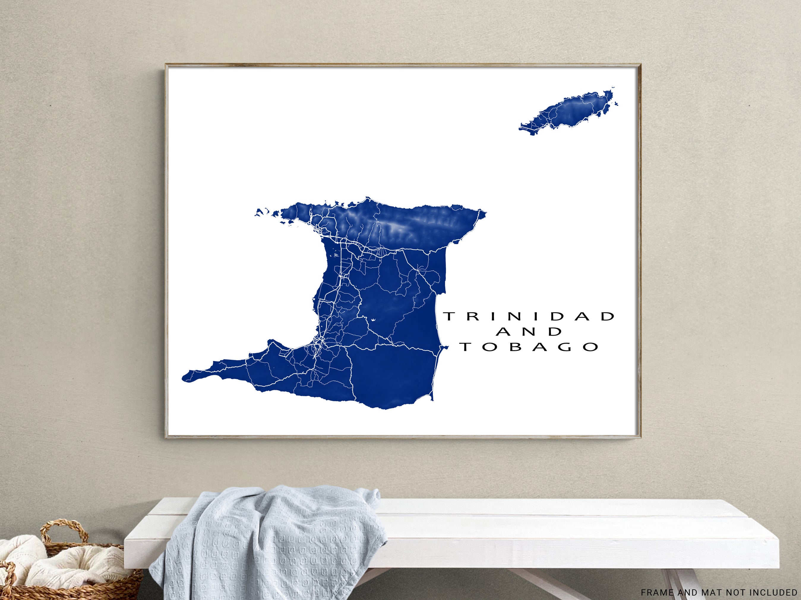 Trinidad and Tobago Map Print Poster, Trinidad Wall Art Prints, Caribb ...
