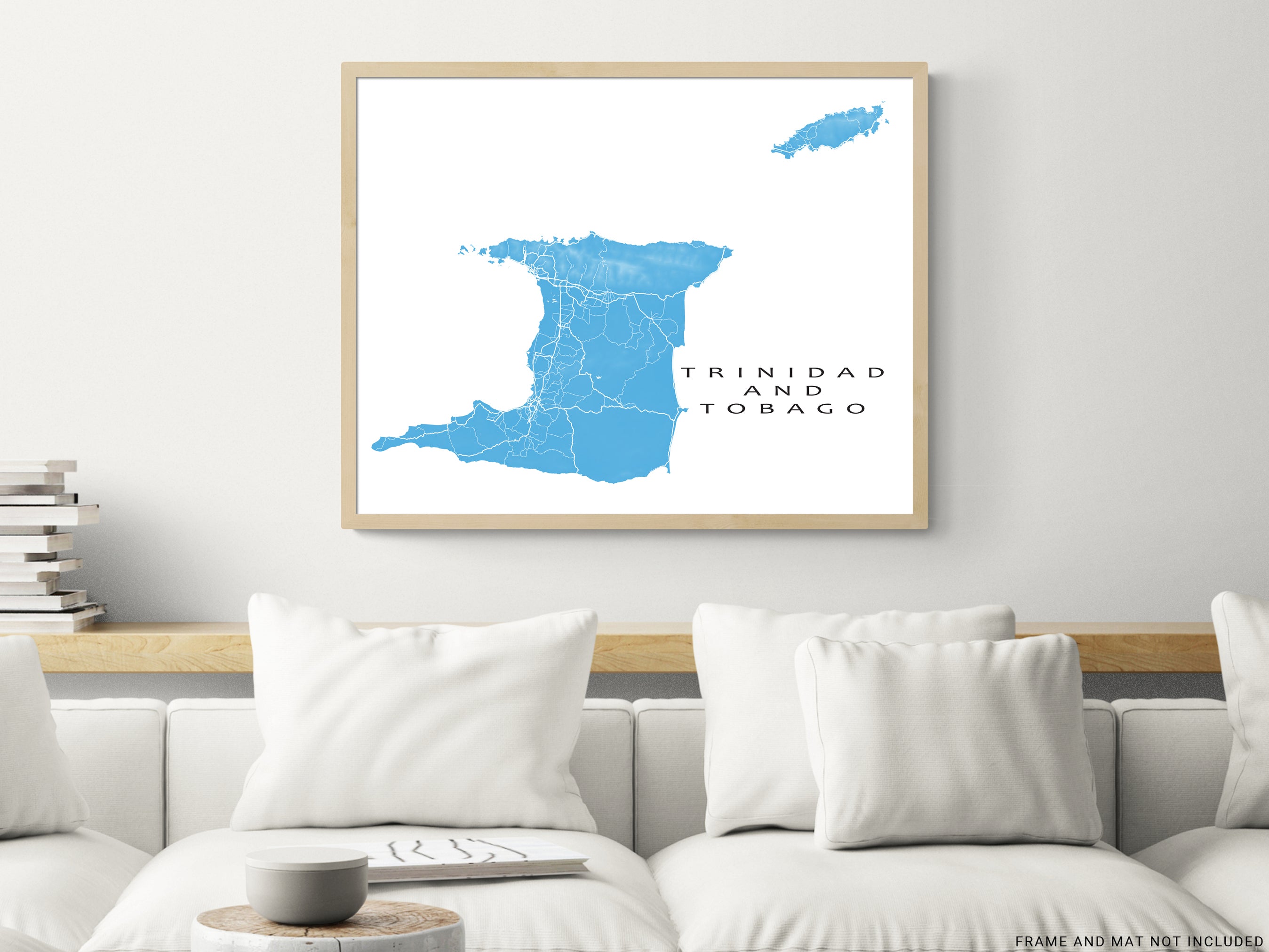 Trinidad and Tobago Map Print Poster, Trinidad Wall Art Prints, Caribb ...