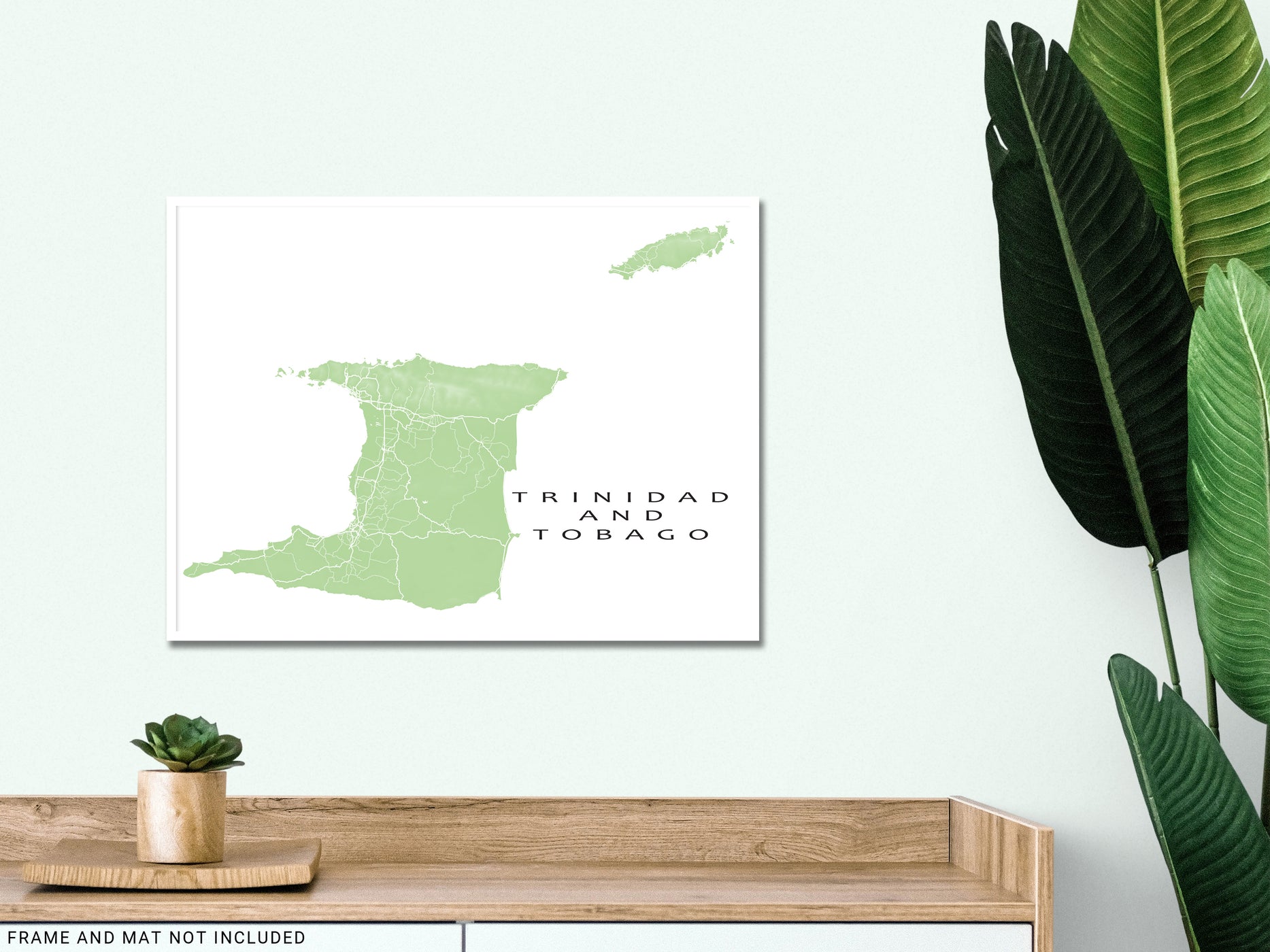 Trinidad and Tobago Map Print Poster, Trinidad Wall Art Prints, Caribb ...