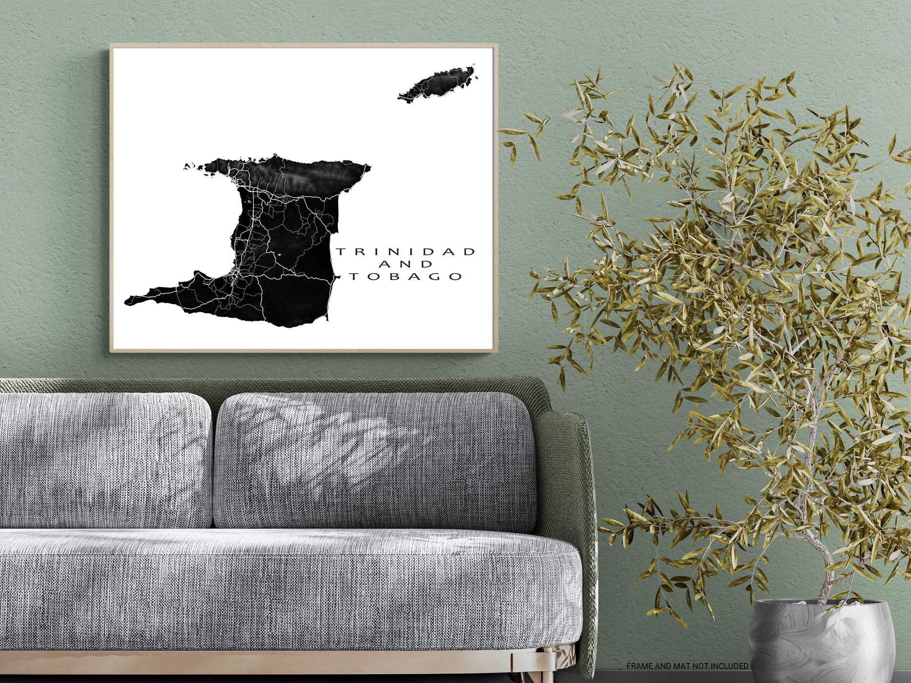 Trinidad and Tobago Map Print Poster, Trinidad Wall Art Prints, Caribb ...