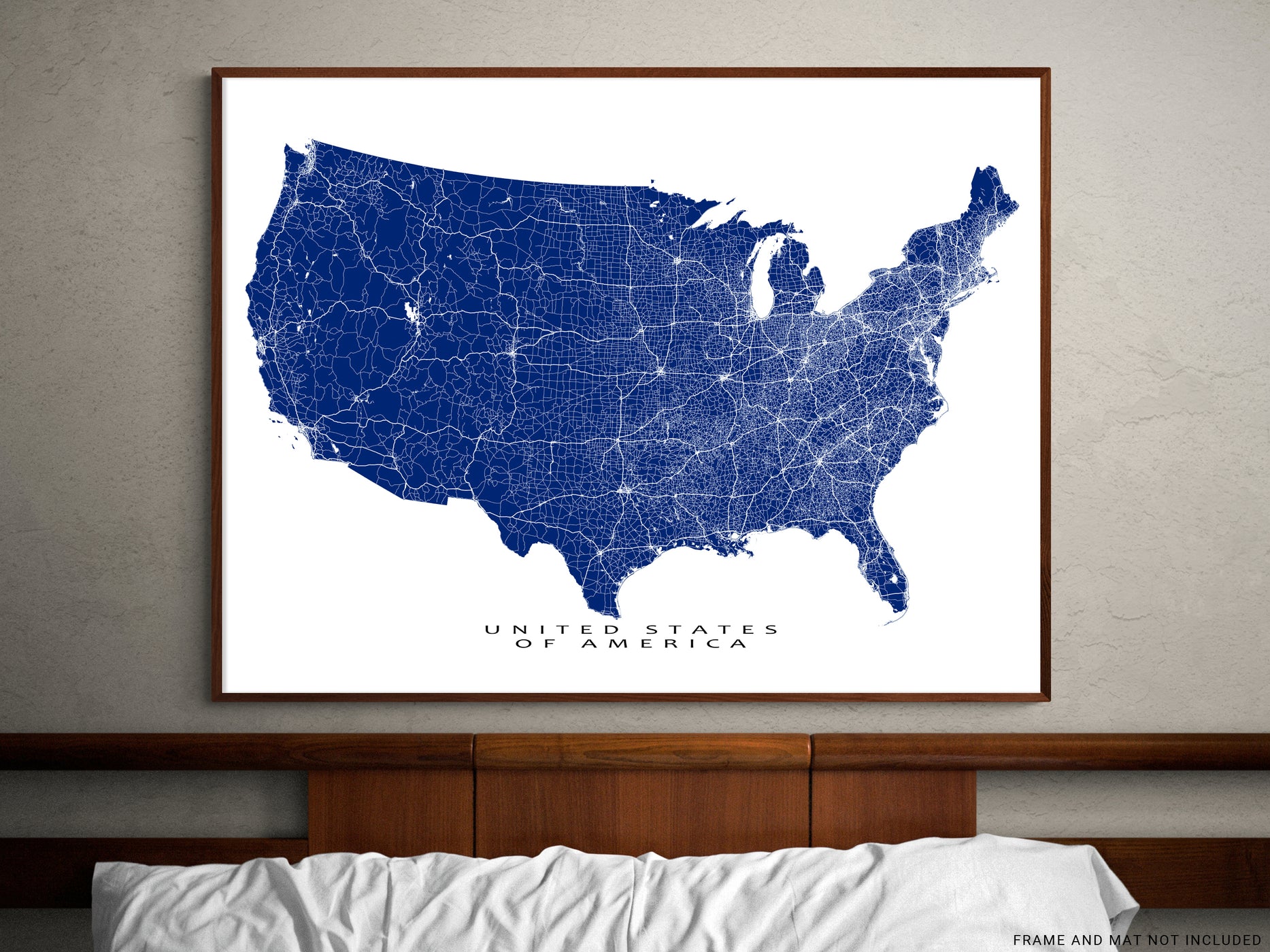 USA Road Map Print Poster, United States of America Wall Art Prints, R ...