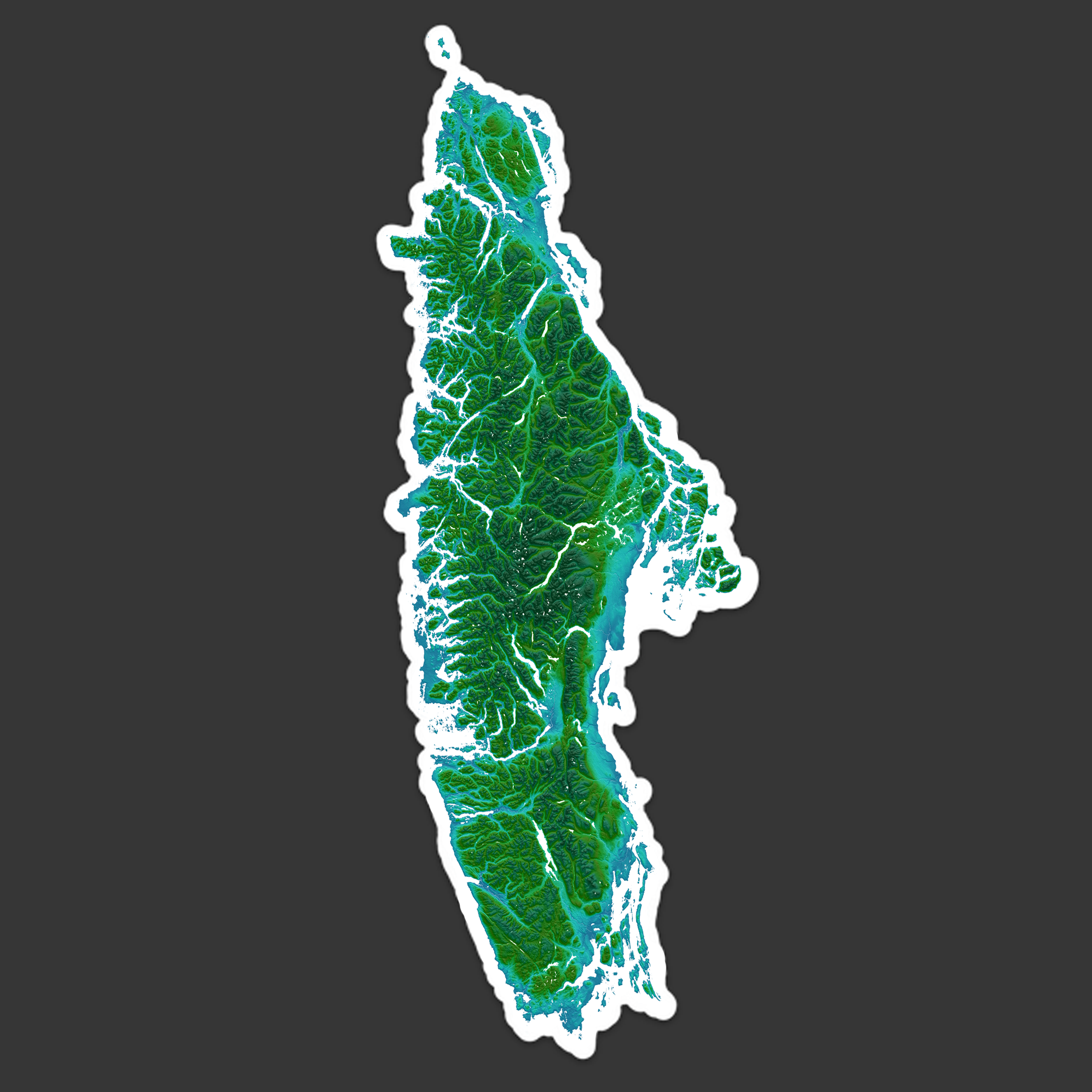 Vancouver Island Vinyl Sticker, Van Isle BC Canada Map Car Bumper Deca ...