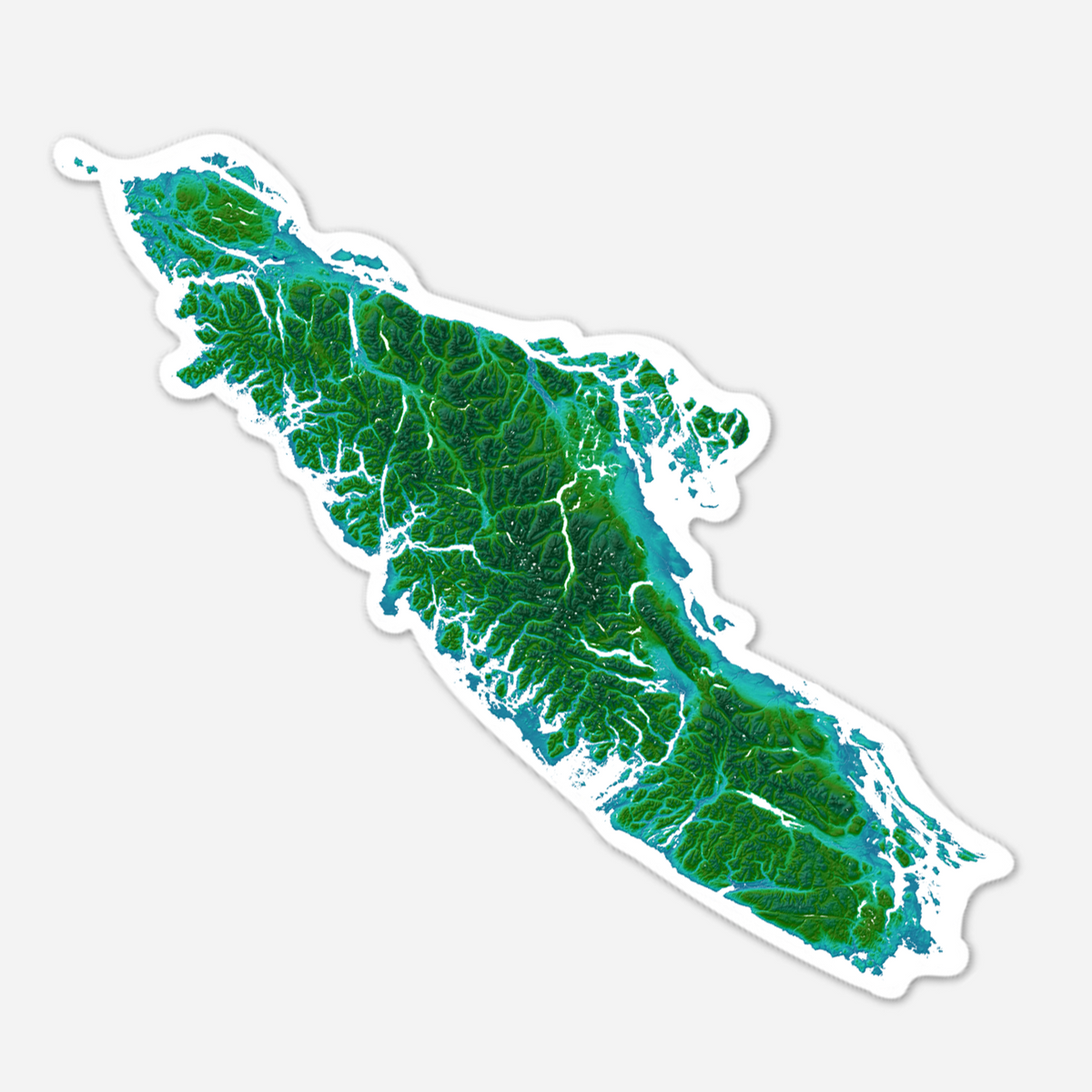 Vancouver Island Vinyl Sticker, Van Isle BC Canada Map Car Bumper Deca ...