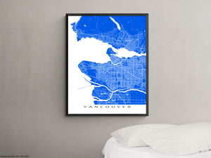 Vancouver Map Wall Art Print Poster, Vancouver BC Canada City Street R ...