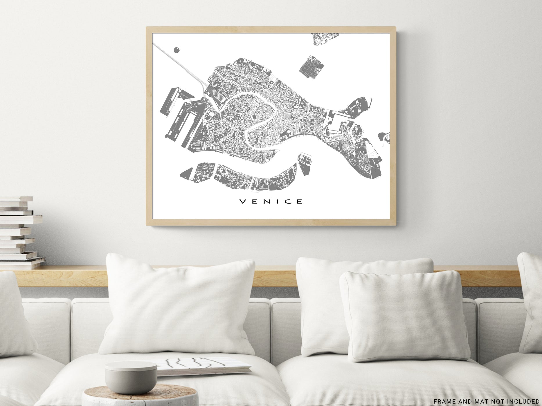 Venice Italy Map Wall Art Print Poster, Venezia City Street Maps, Gran ...