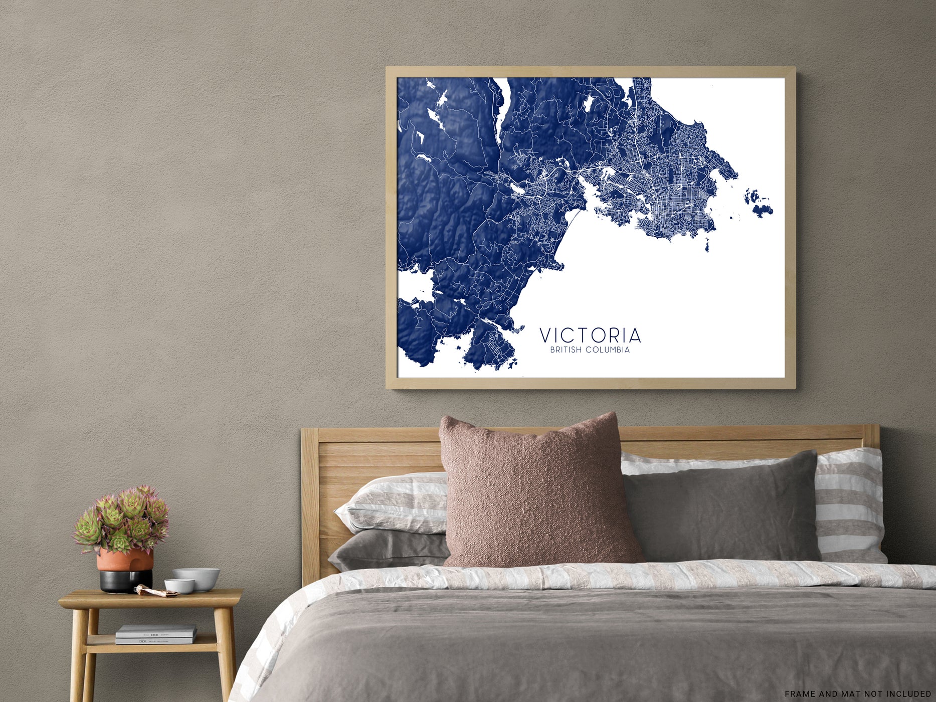 Victoria BC Canada Map Wall Art Print Poster, British Columbia City St ...