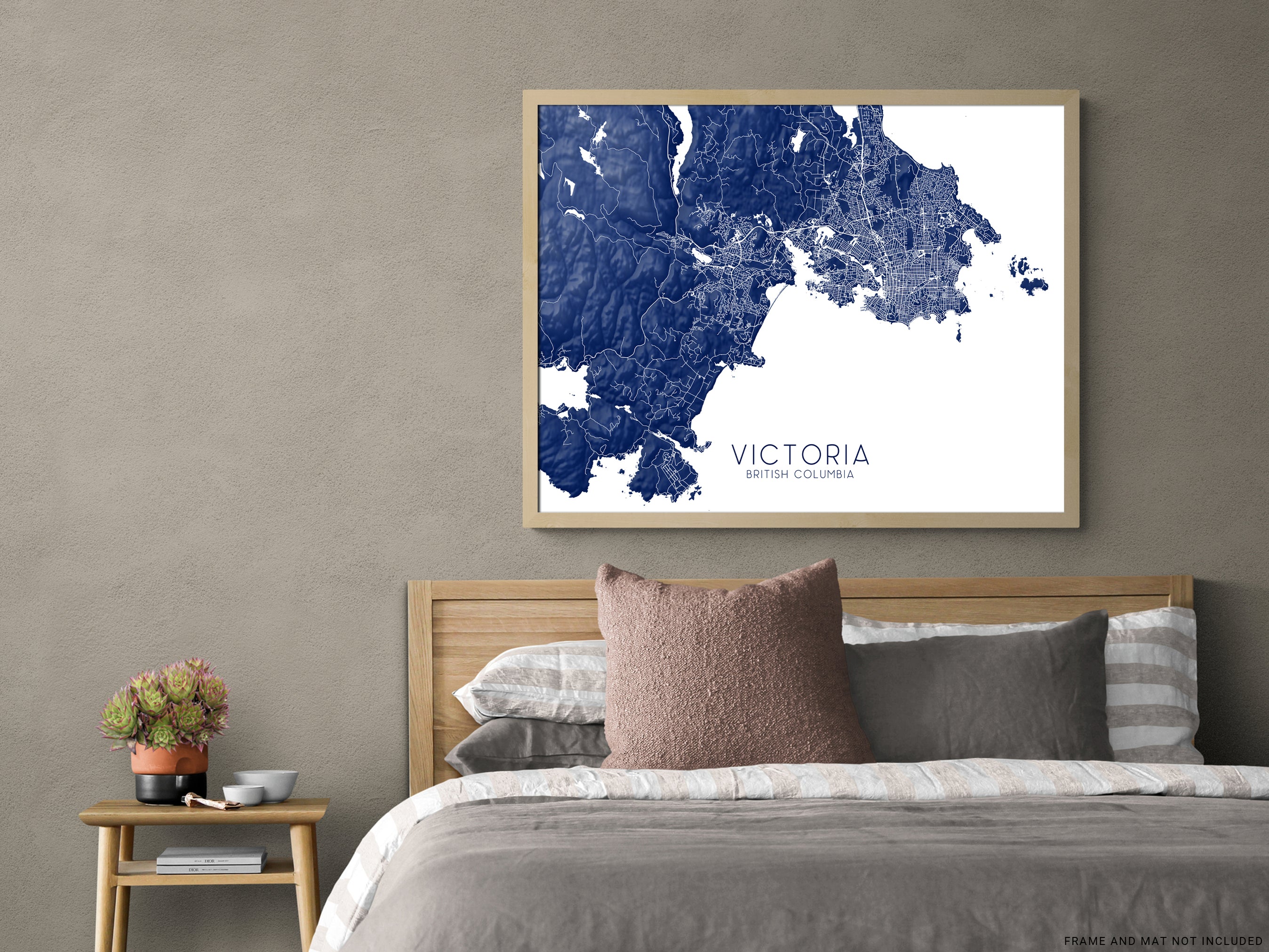 Victoria BC Canada Map Wall Art Print Poster, British Columbia City St ...
