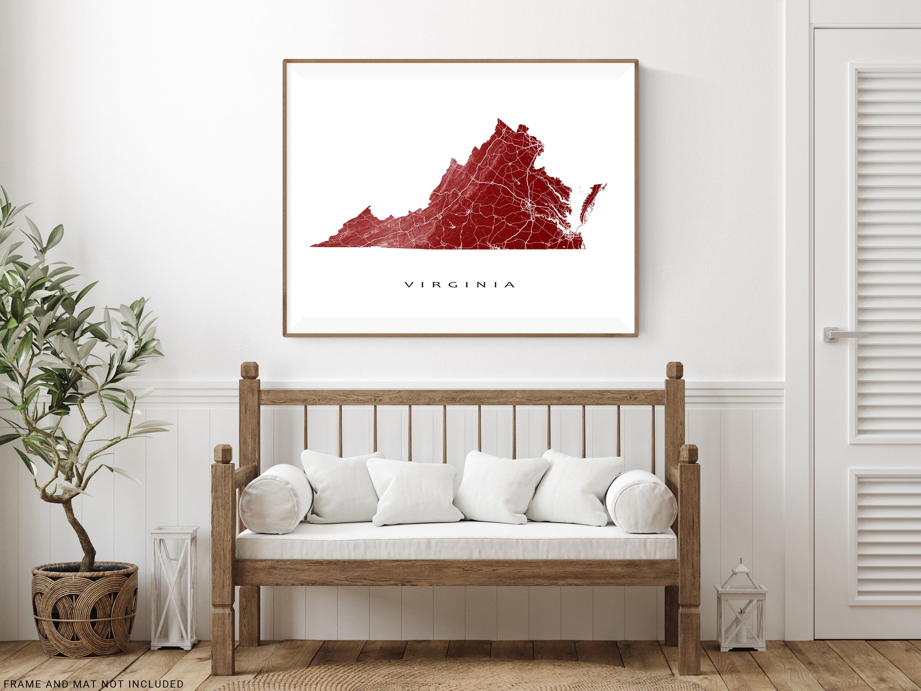 Virginia Map Print, USA Topographic State Wall Art Poster, VA Road Map ...