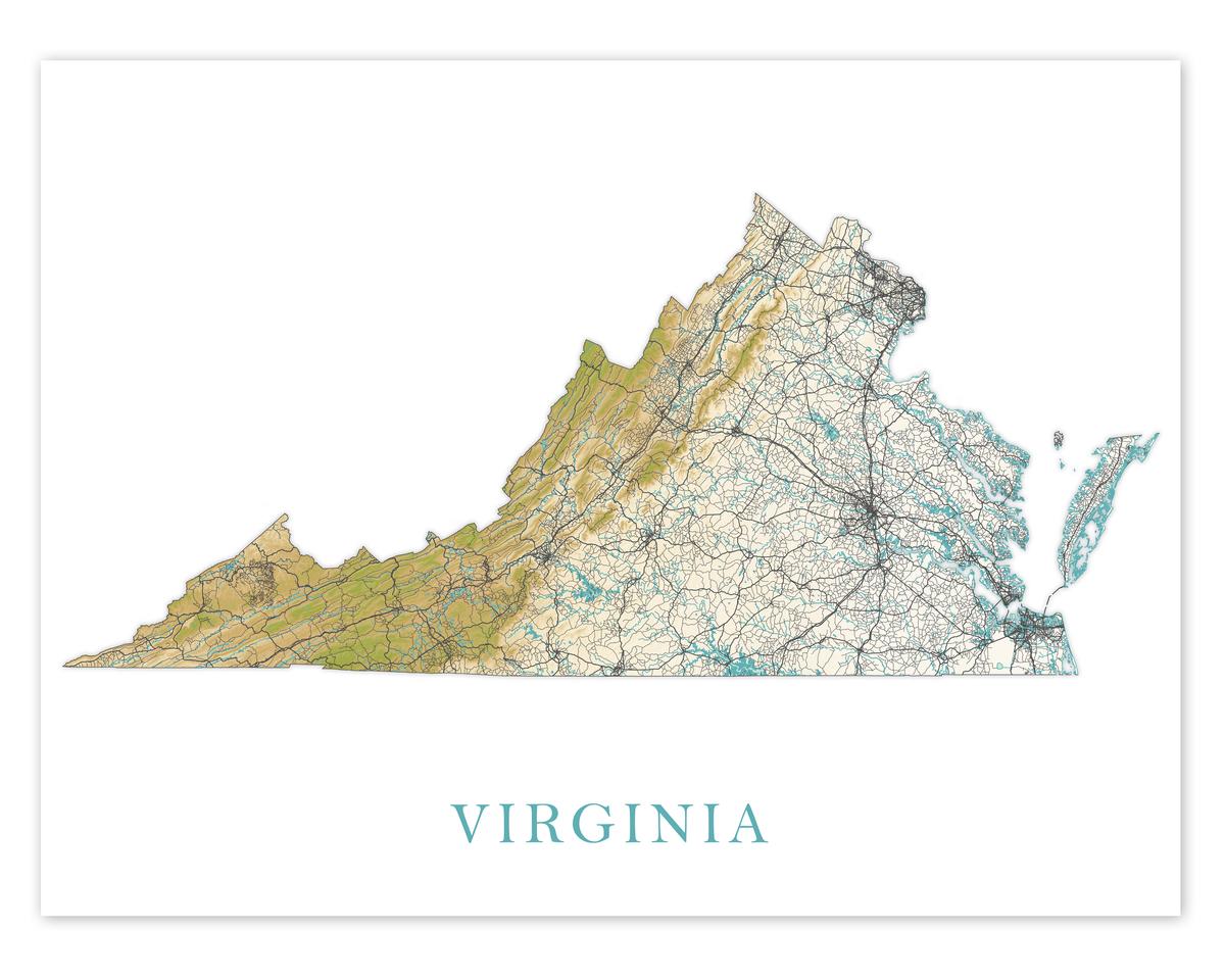 Virginia State Map Printable