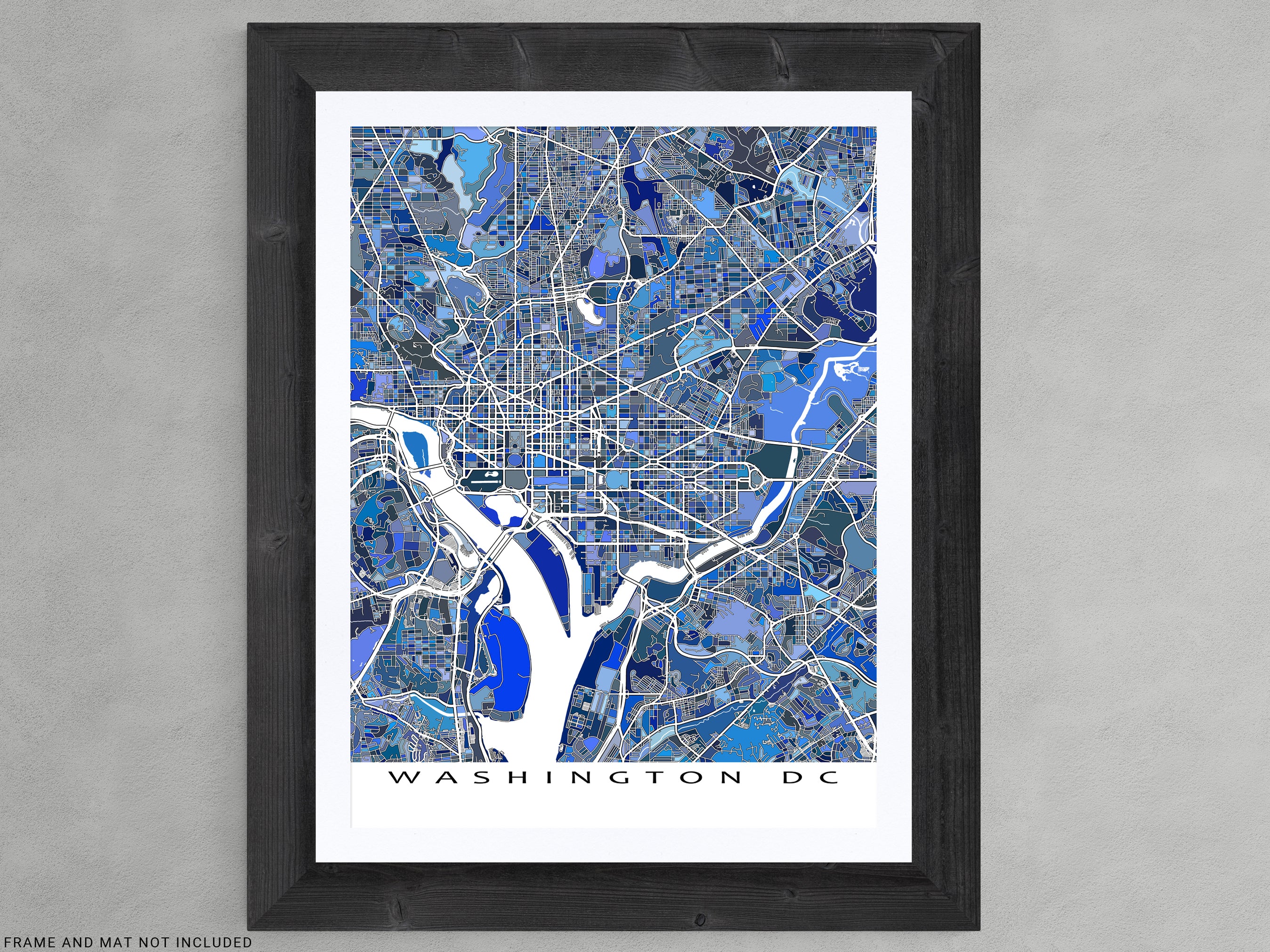 Washington DC Map Art Print, District of Columbia, USA — Maps As Art