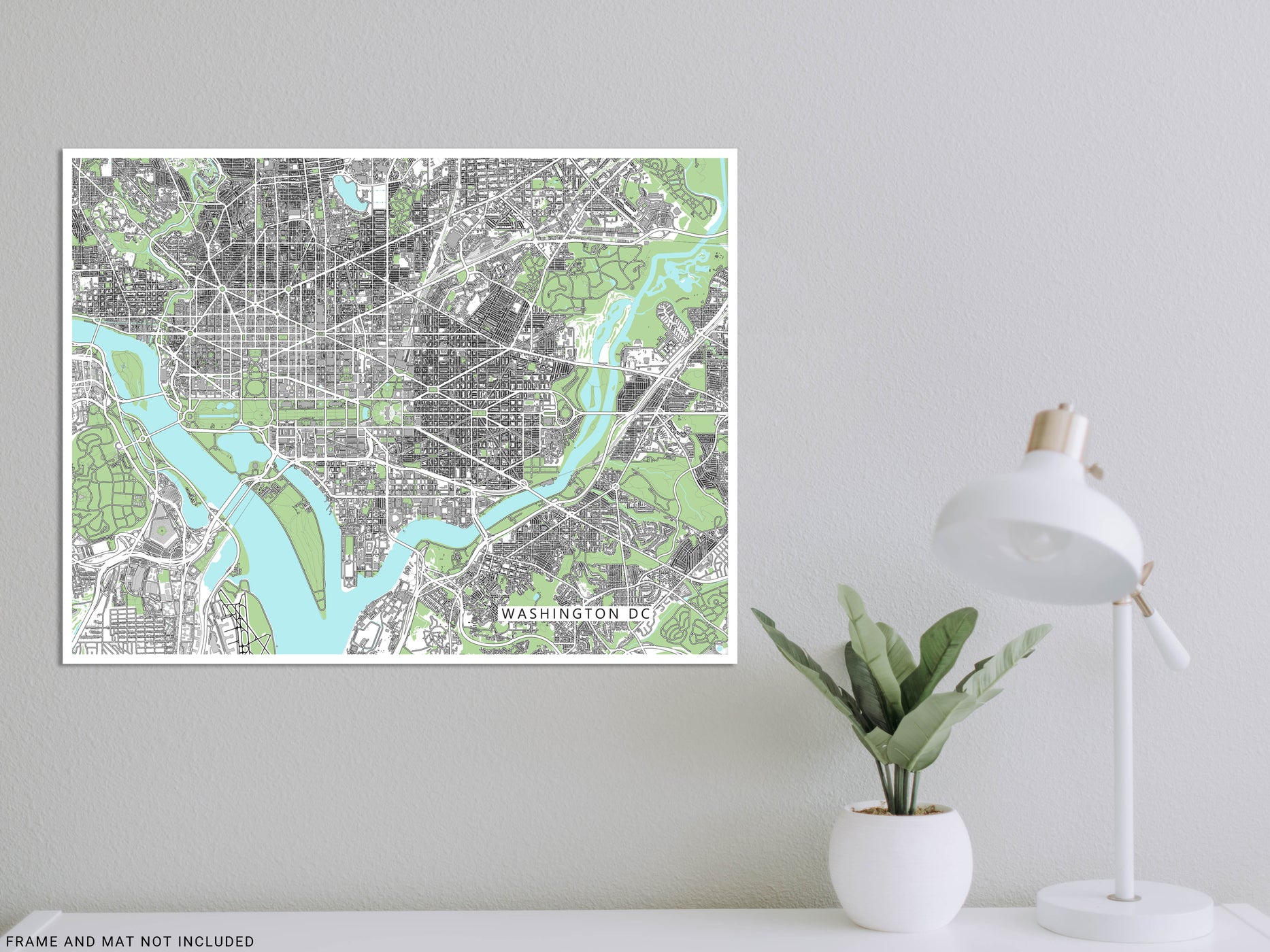 Washington DC Map Print Poster, Distric of Columbia City Street Road M ...