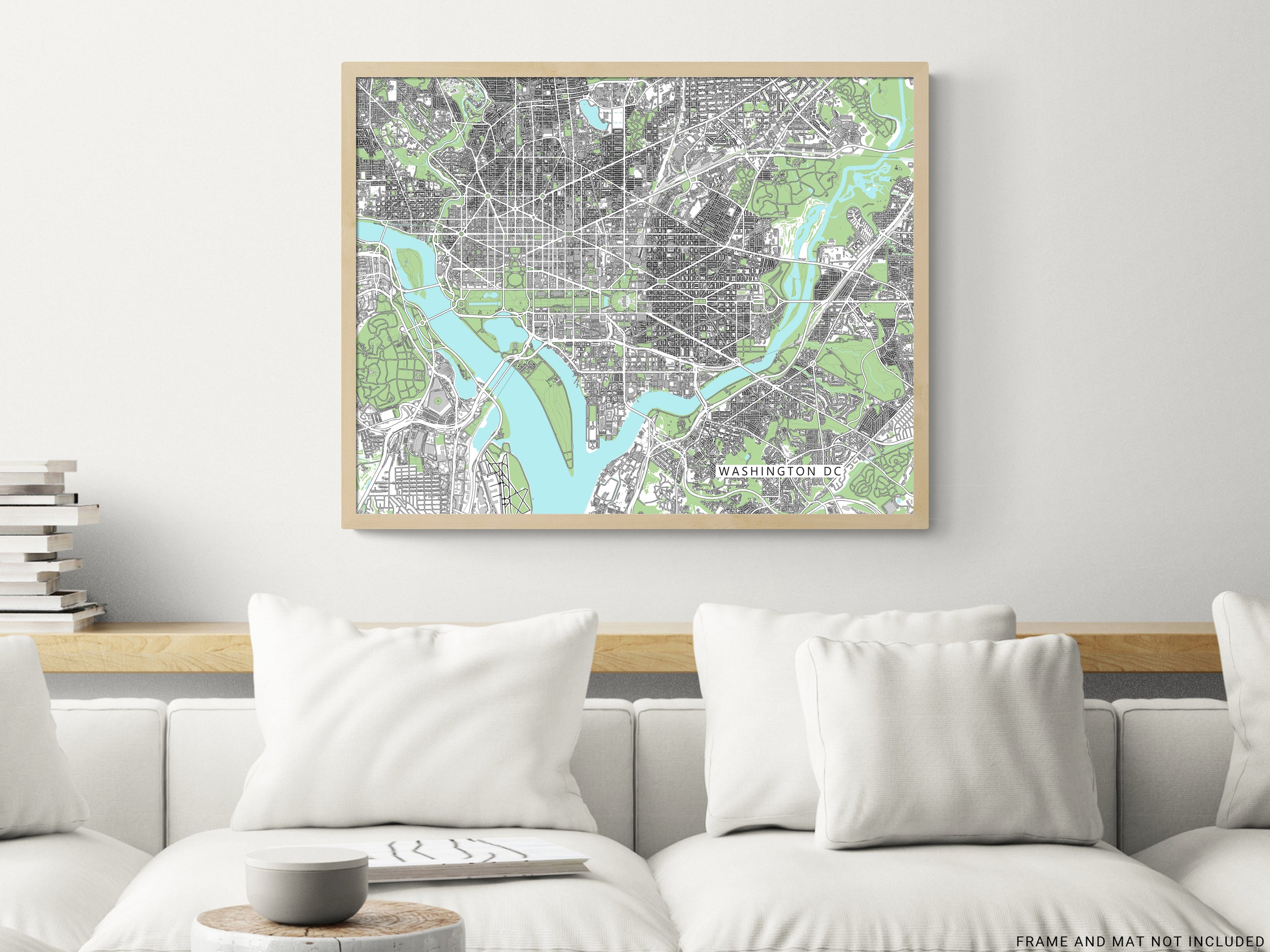 Washington DC Map Print Poster, Distric of Columbia City Street Road M ...