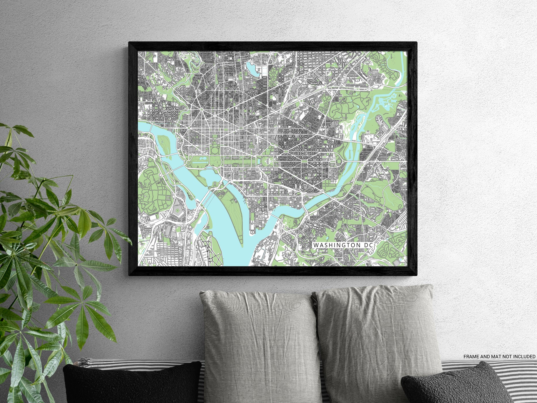 Washington DC Map Print Poster, Distric of Columbia City Street Road M ...