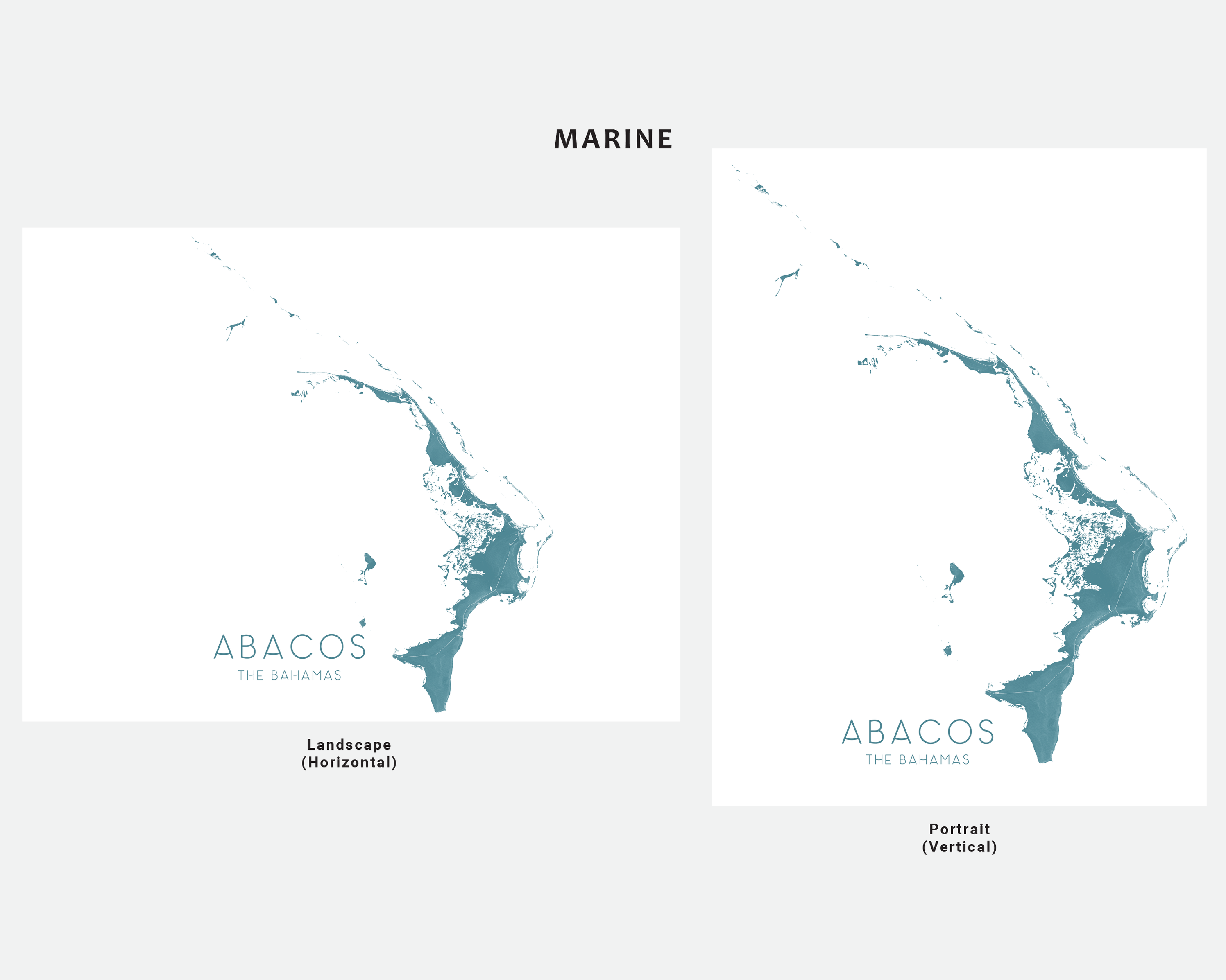 Abacos The Bahamas Map - Abaco Bahamas Island Wall Art Print Poster, C ...
