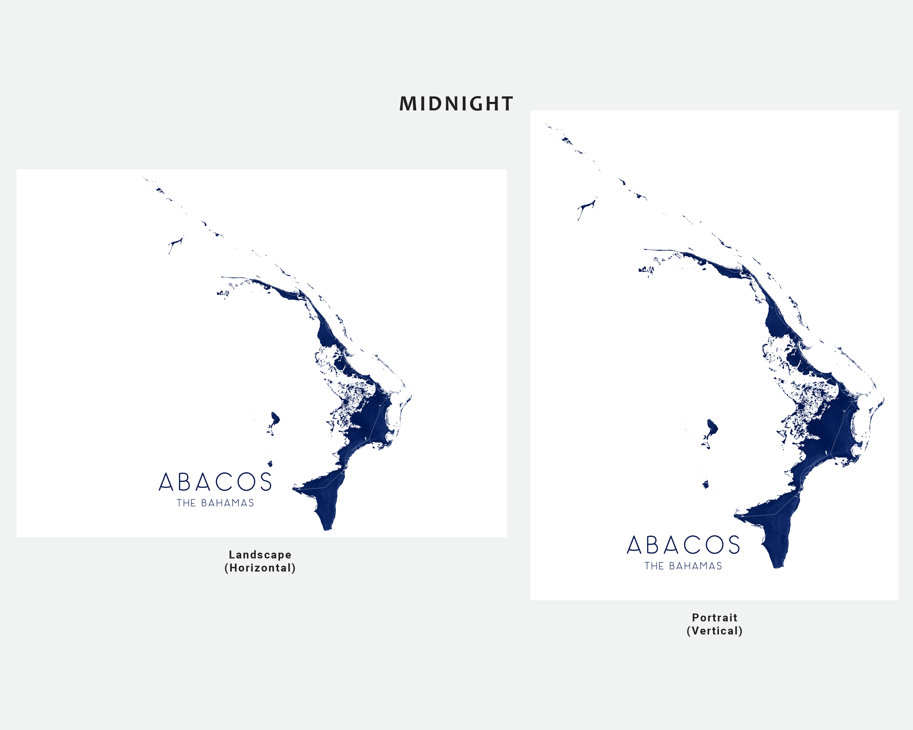 Abacos The Bahamas Map - Abaco Bahamas Island Wall Art Print Poster, C ...