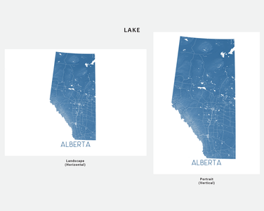 Alberta Map Wall Art Print Poster - Topographic Province Map of Albert ...
