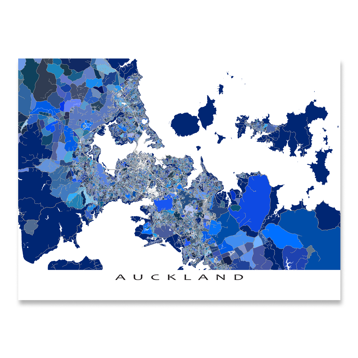 Auckland Map Print, New Zealand — Maps As Art