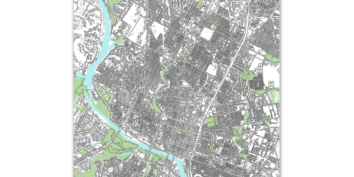 Austin Map Print, Austin Art Prints, Austin Texas City Street Maps ...