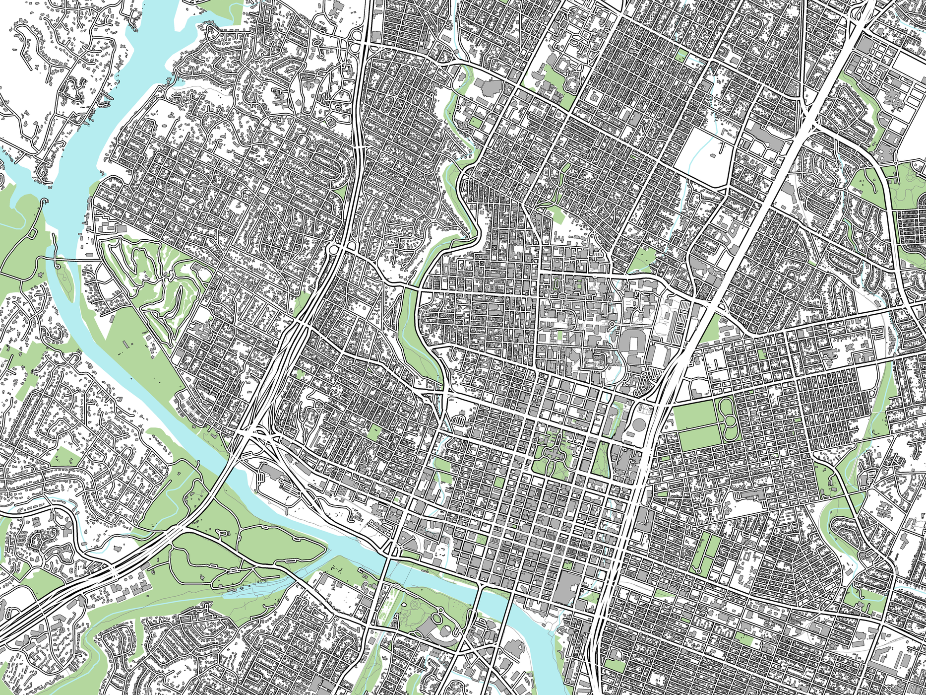 Austin Map Print, Austin Art Prints, Austin Texas City Street Maps ...