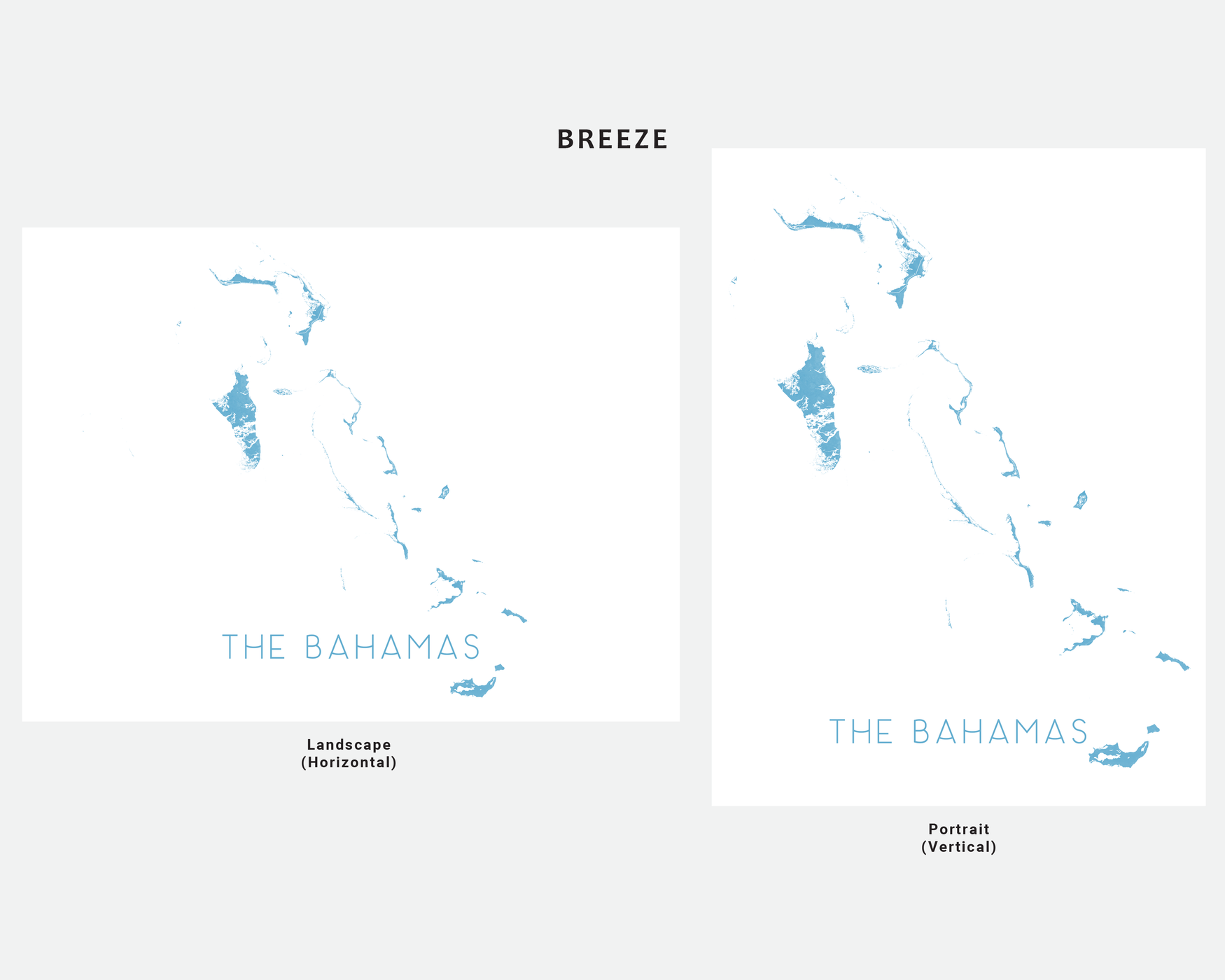 Bahamas Map Print - The Bahamas Wall Art Prints, Bahamas Islands Poste ...