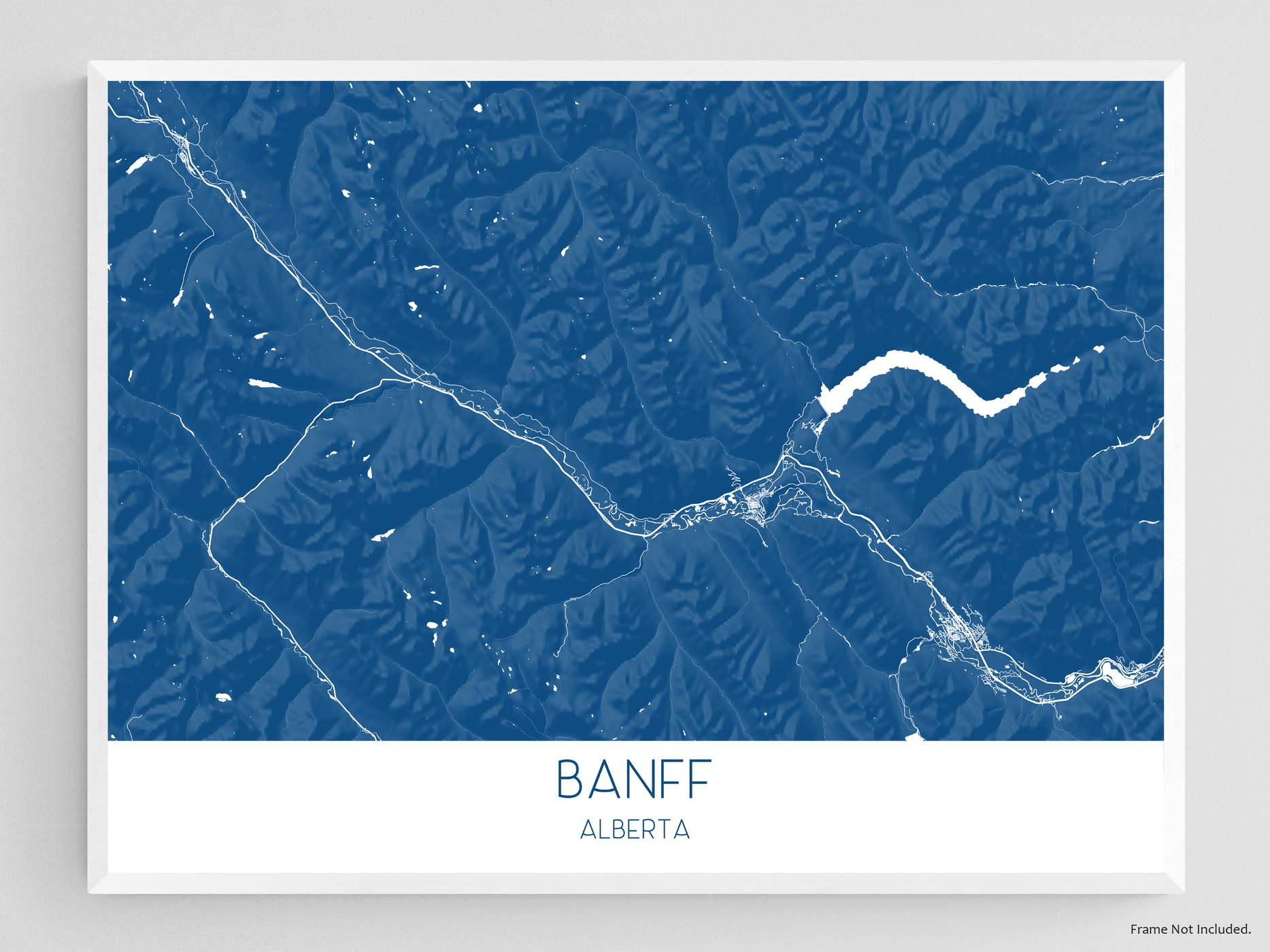 Banff Map Print - Topographic Banff Wall Art Poster Road Maps, Alberta ...