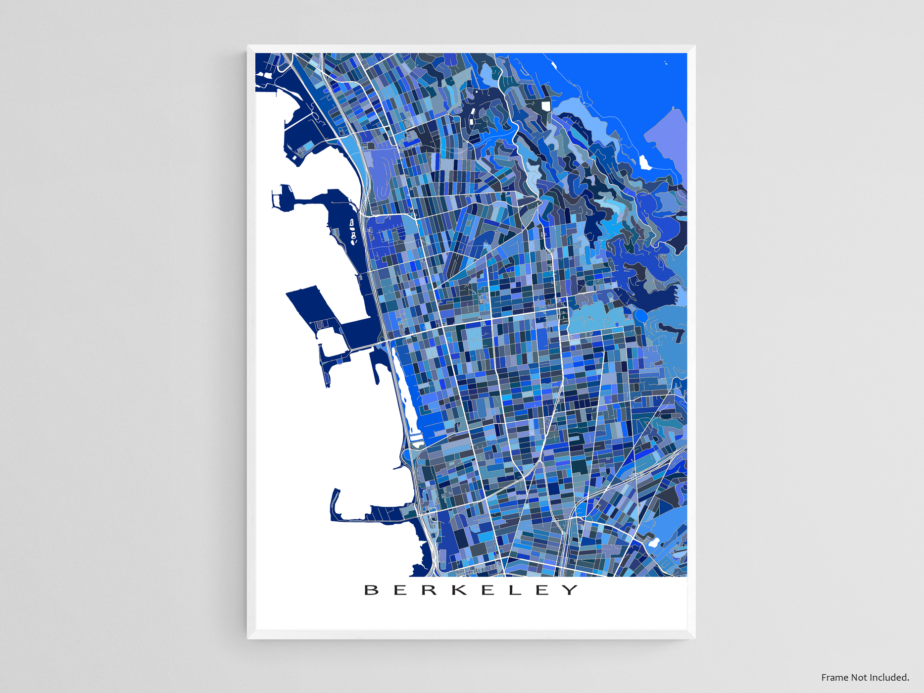 Berkeley California City Map Print, Blue Geometric Berkeley Wall Art P ...