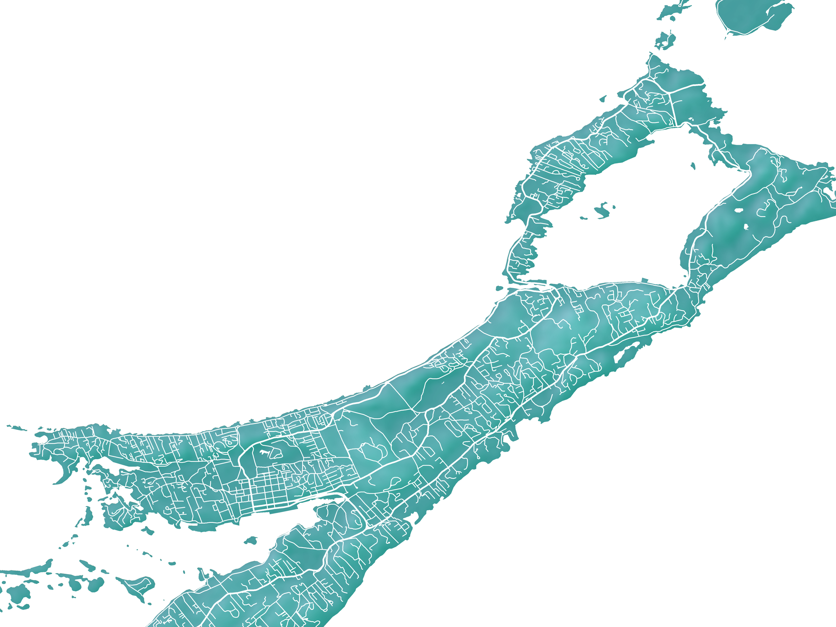 Bermuda Map Wall Art Print, Turquoise 3D Topographic North Atlantic Is ...