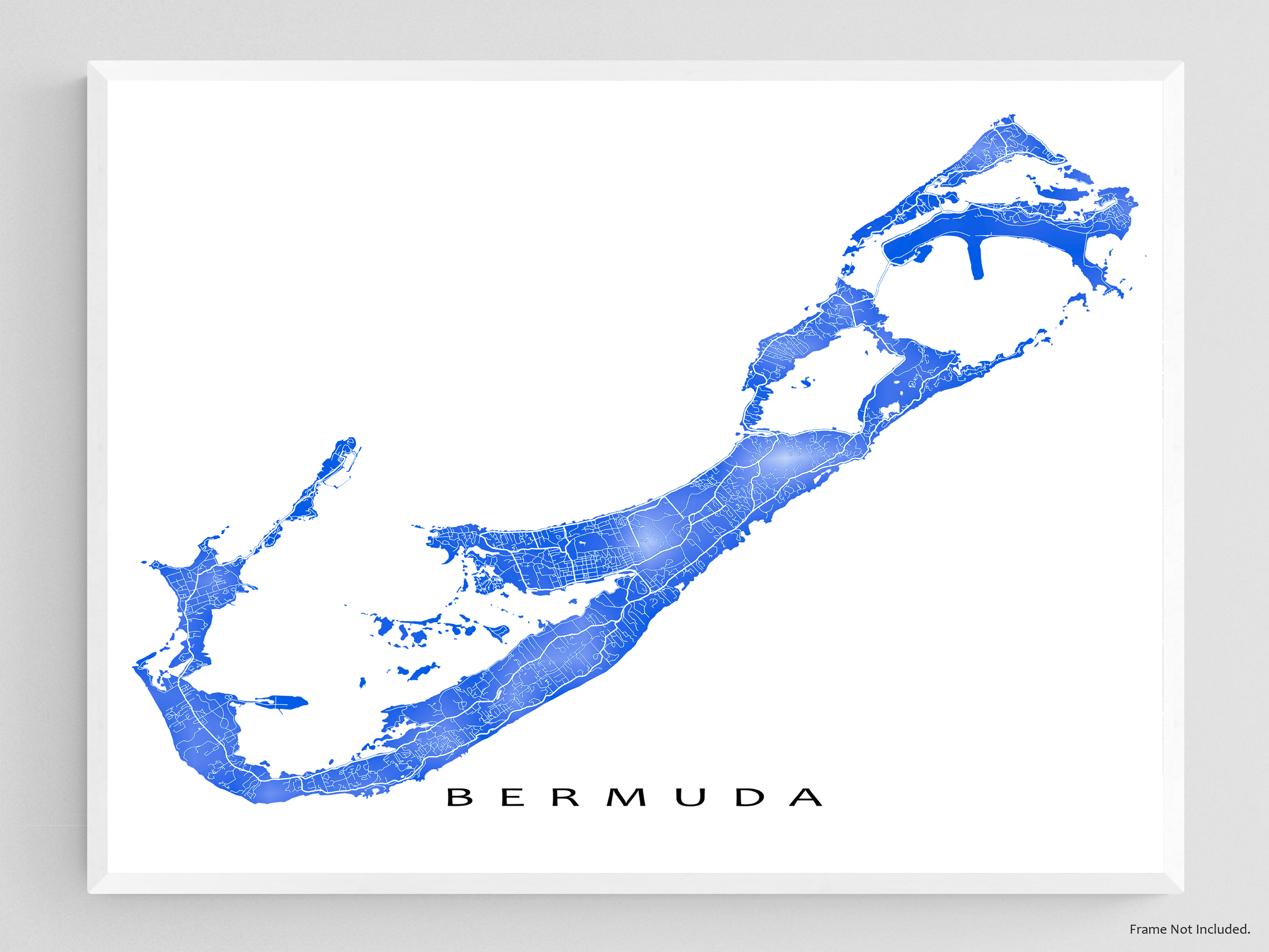 Bermuda Map Wall Art Print, Bermuda Island Poster Maps — Maps As Art