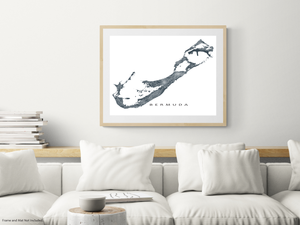 Bermuda Map Wall Art Print, Bermuda Island Poster Maps — Maps As Art