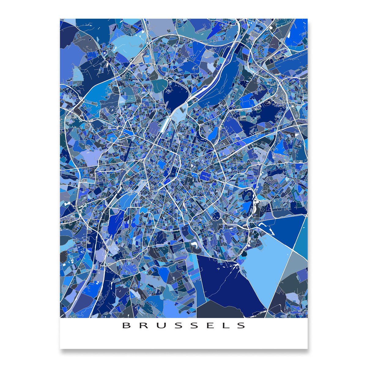 Brussels Map Print, Belgium — Maps As Art