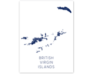 British Virgin Islands Map Print, BVI Wall Art Poster, Tortola Virgin ...