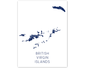 British Virgin Islands Map Print, BVI Wall Art Poster, Tortola Virgin ...
