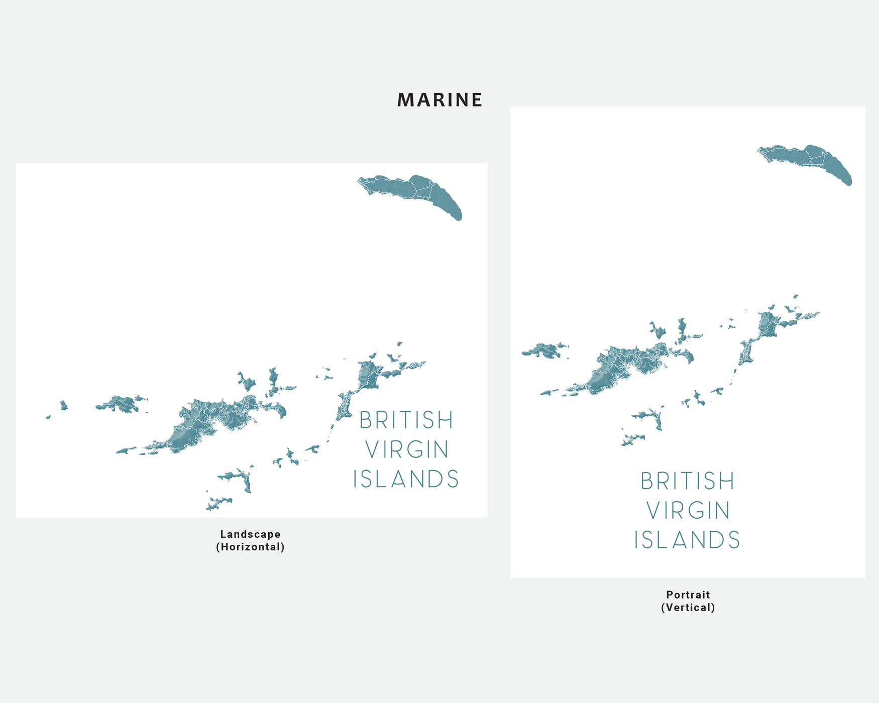 British Virgin Islands Map Print, BVI Wall Art Poster, Tortola Virgin ...