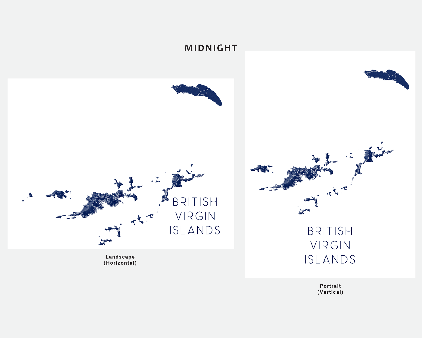 British Virgin Islands Map Print, BVI Wall Art Poster, Tortola Virgin ...