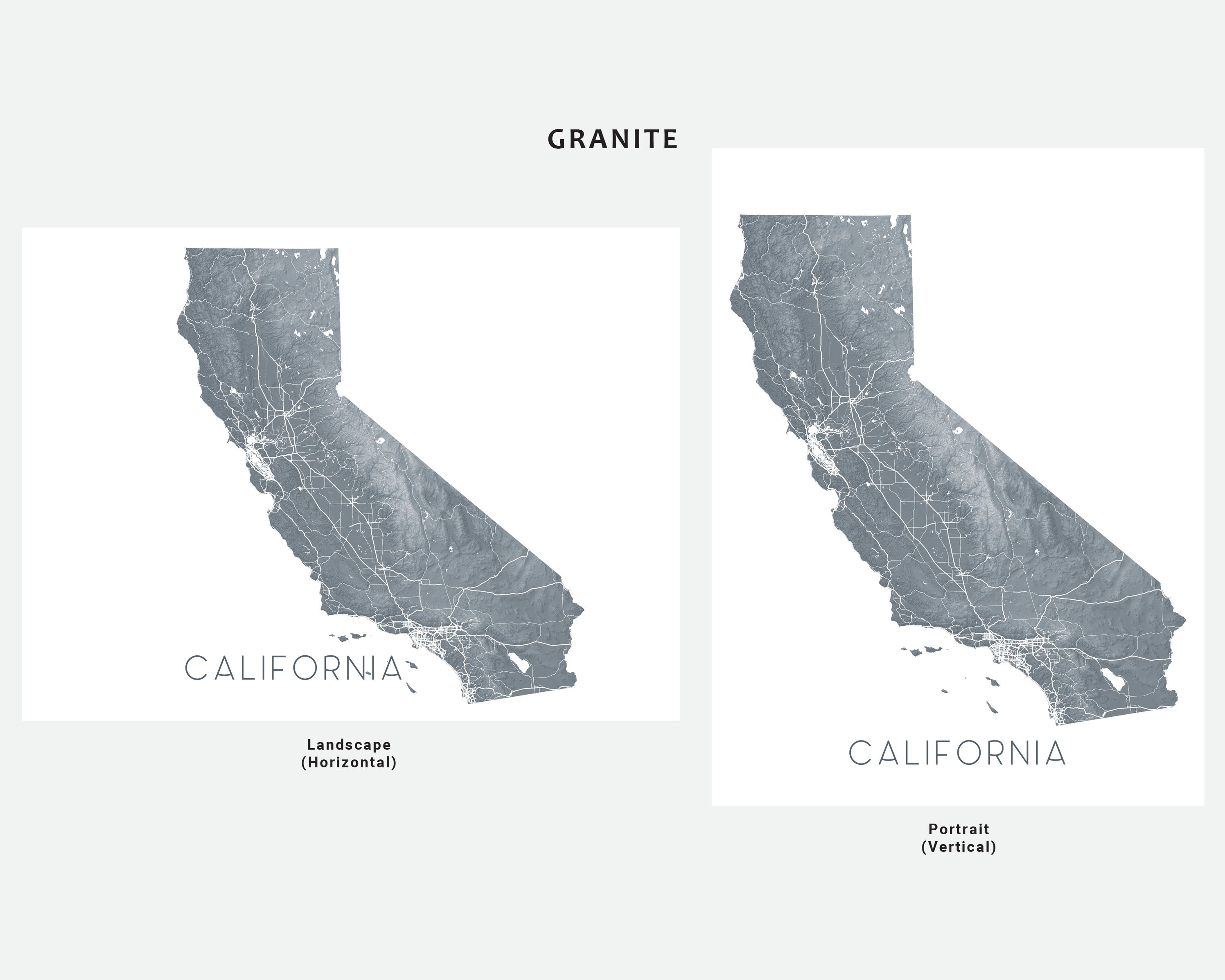 California State Wall Art Topographic Map Print, Los Angeles San Franc ...