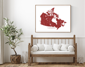 Canada Map Wall Art Print: Topographic Map Poster of Canadian Province ...