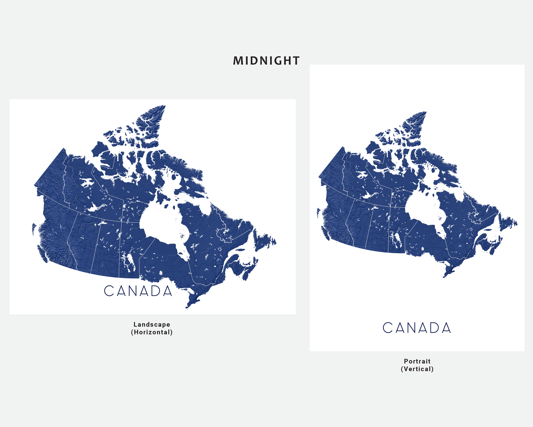 Canada Map Wall Art Print: Topographic Map Poster of Canadian Province ...