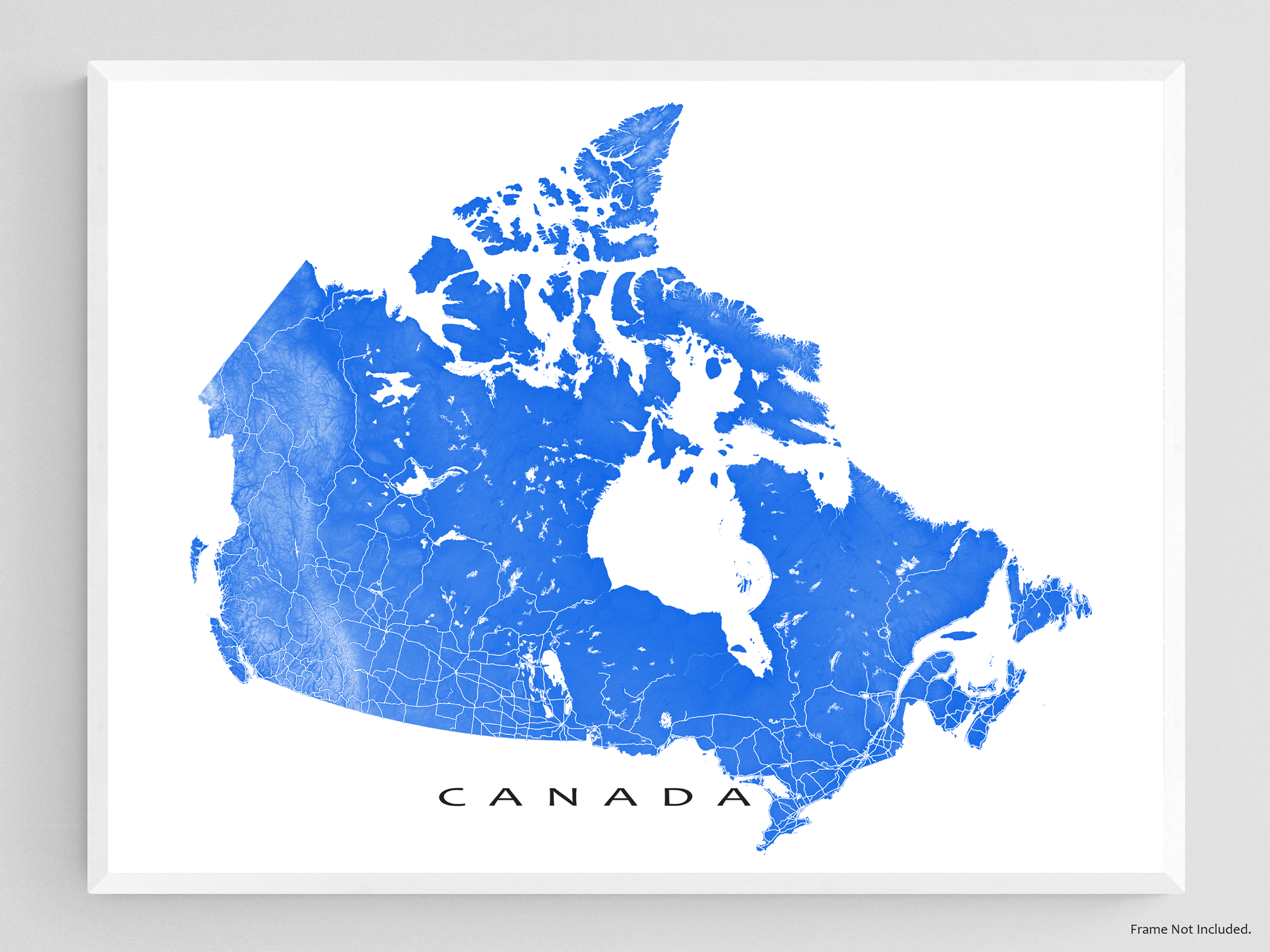 Canada Map Wall Art Print, Topographic 3D Canada Poster Roads Maps, To ...