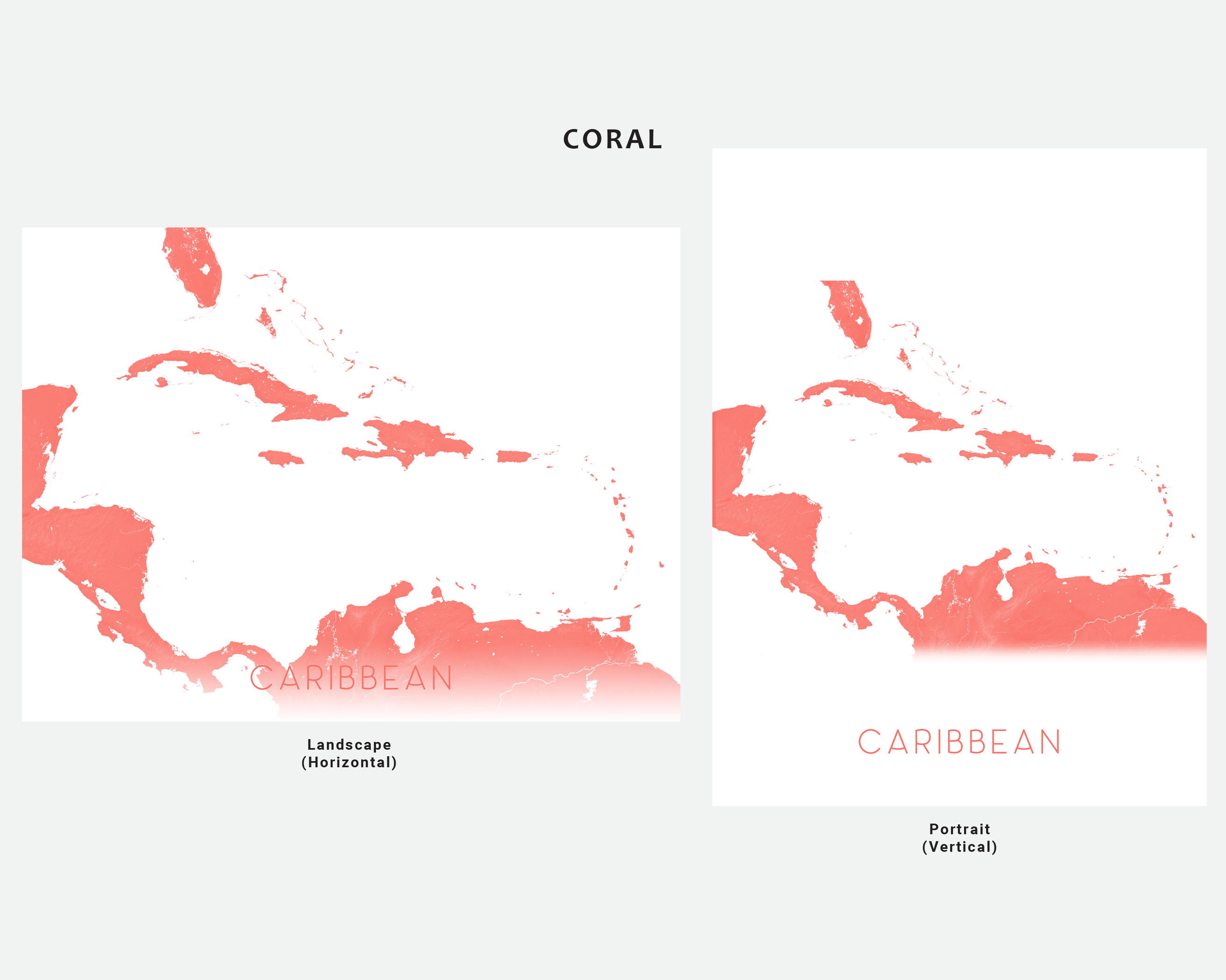 Caribbean Island Map Print Poster, Wall Art Map of the Islands in the ...