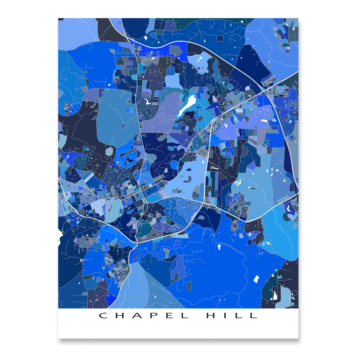 Chapel Hill Map Print, North Carolina, USA — Maps As Art
