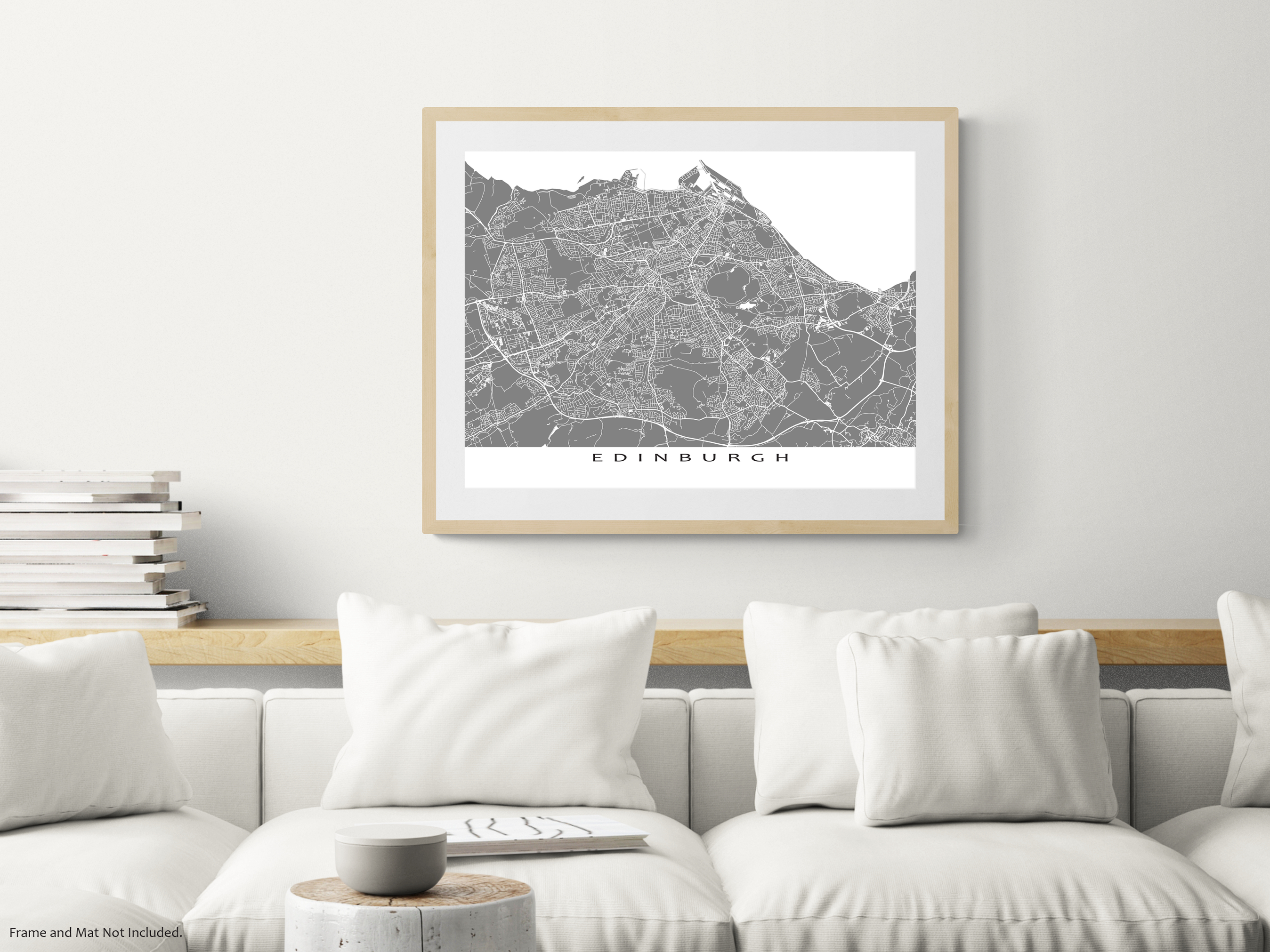 Edinburgh Scotland Map of Edinburgh City Map Art Print Poster Road Str ...