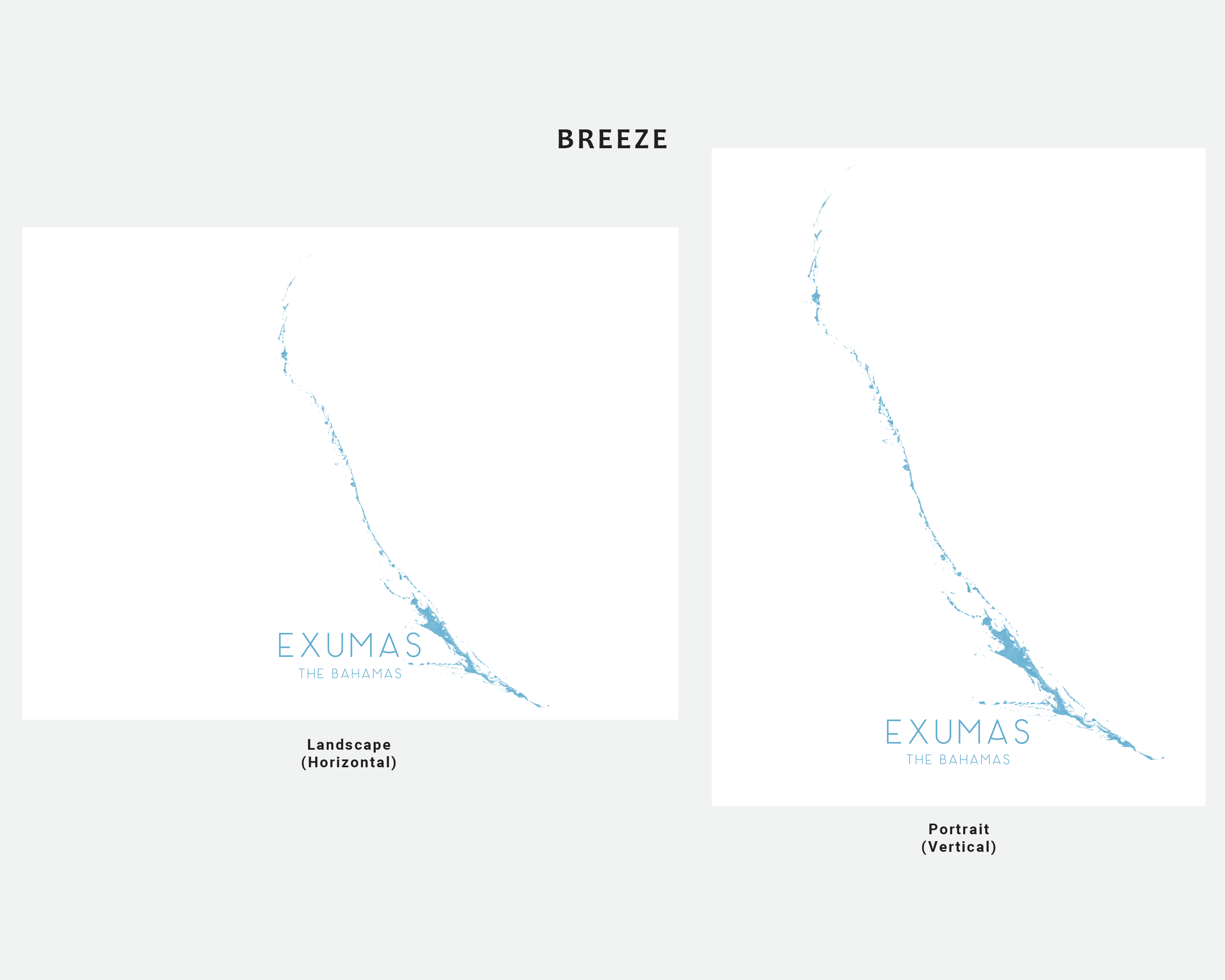 Exumas Bahamas Map - The Exumas Islands Art Print, Great Exuma, Little ...