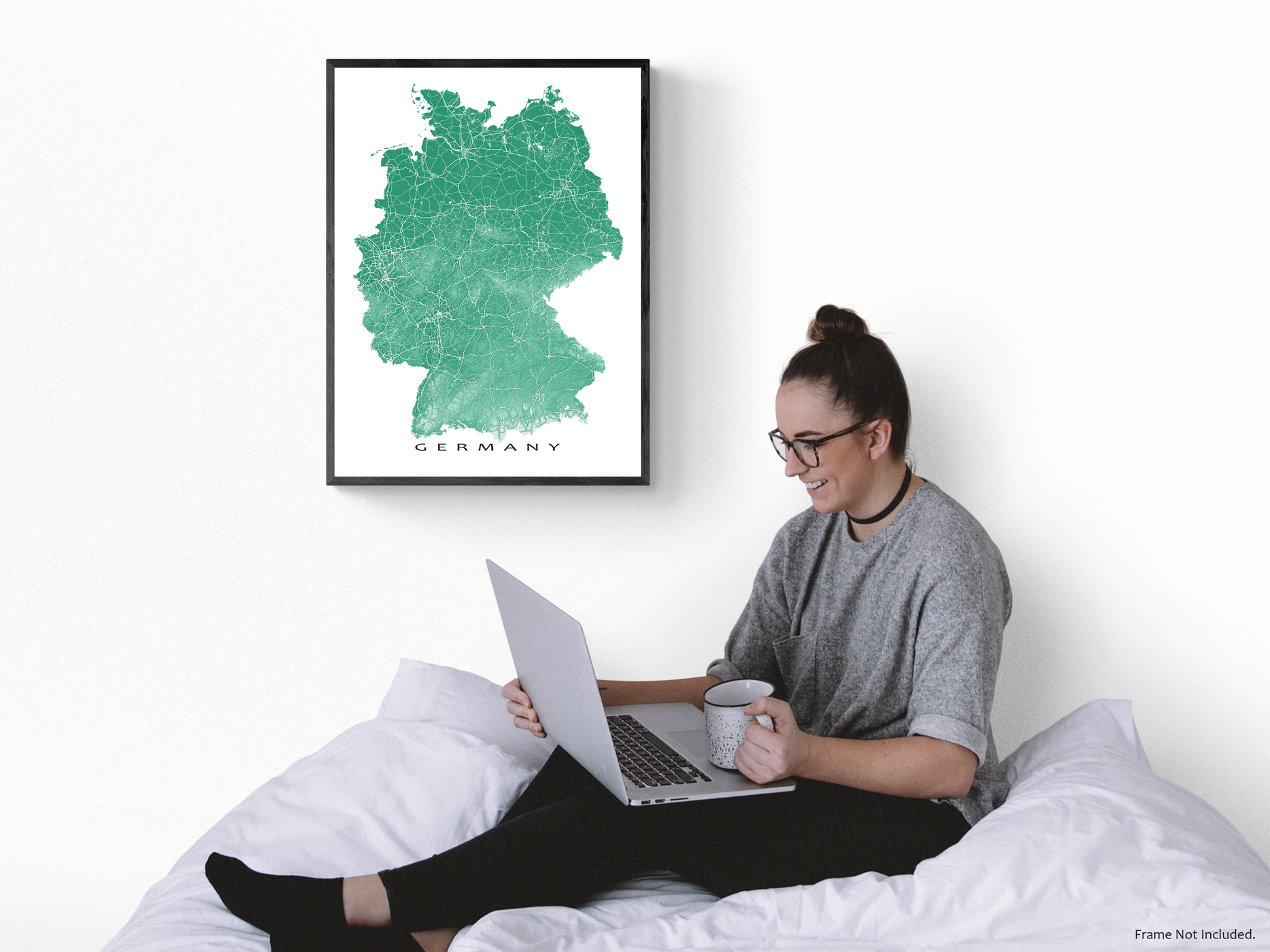 Germany Map Wall Art Print, 3D Topographic Country Poster Maps, Berlin ...