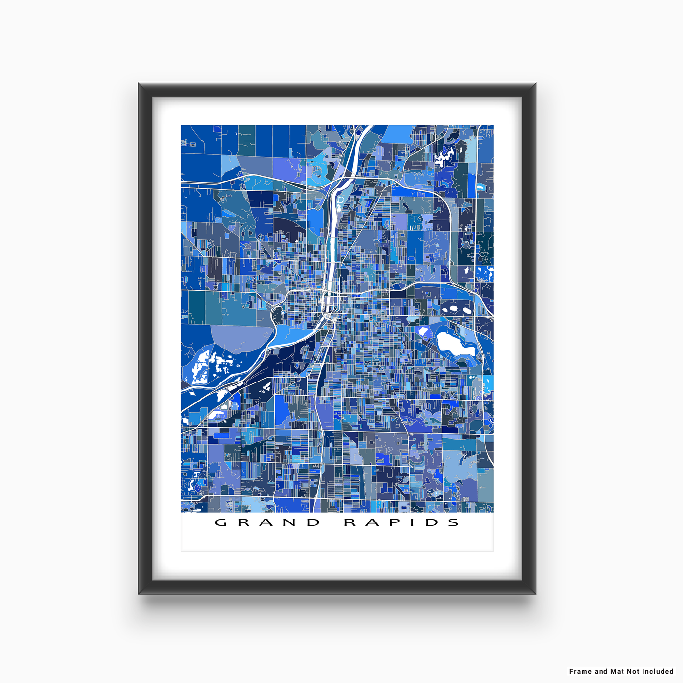 Grand Rapids Map Print, Michigan, USA — Maps As Art
