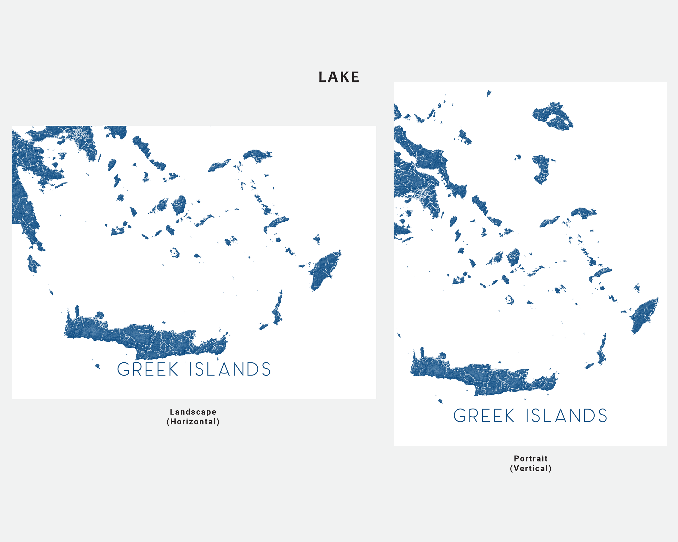 Greek Islands Map Art Print - Map of the Greek Islands Greece Poster M ...