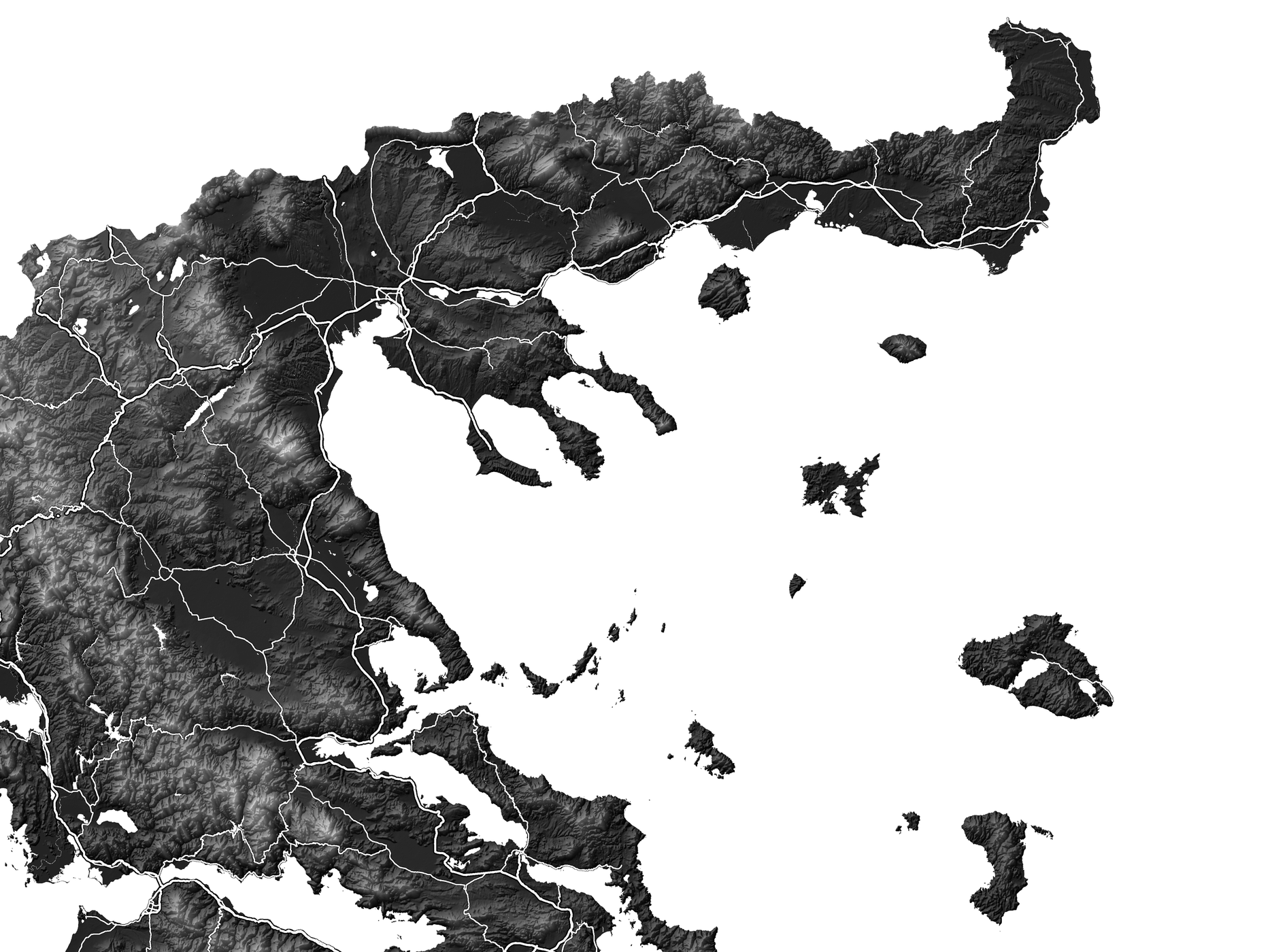 Greece Map Wall Art Print, Athens, Santorini, Greek Islands Maps — Maps ...